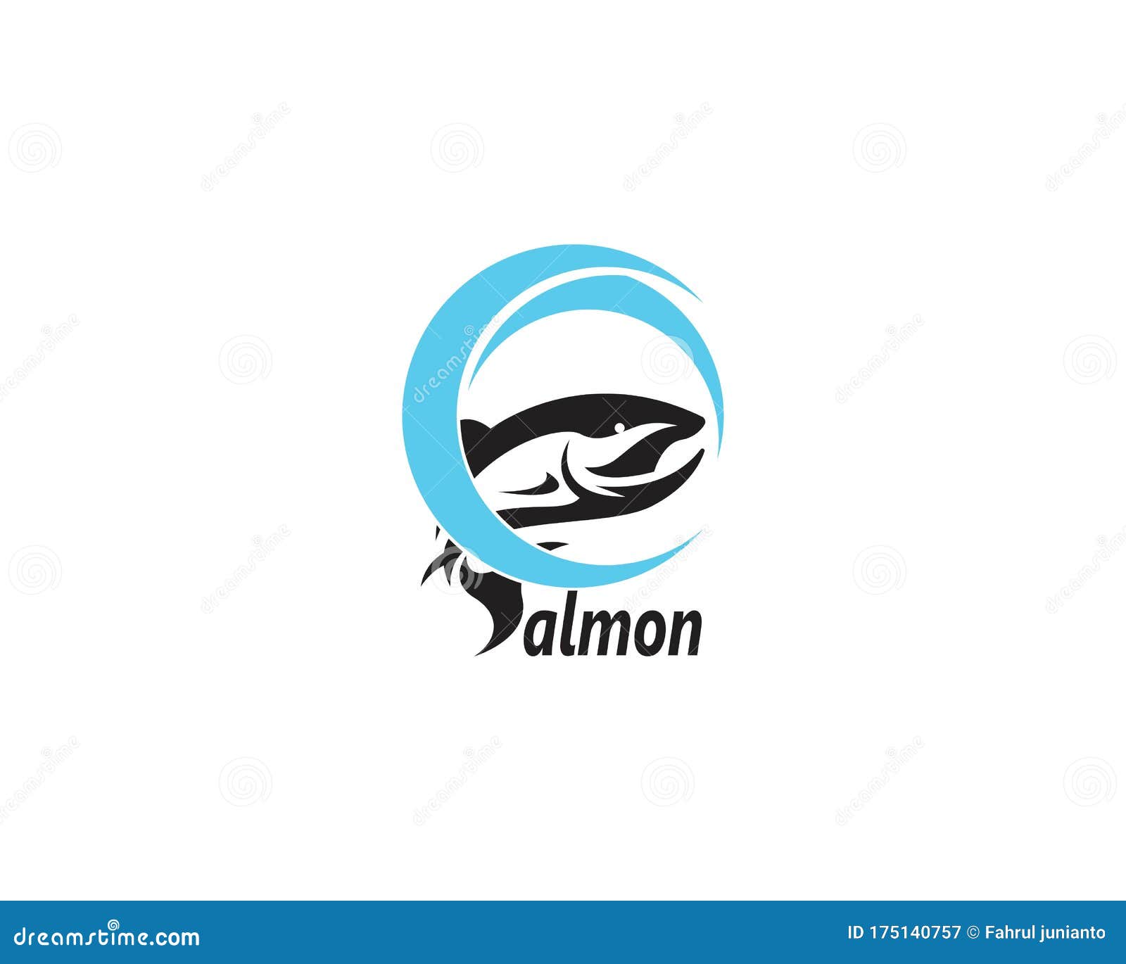 Salmon Fish Logo Design Vector on White Background Stock Illustration ...