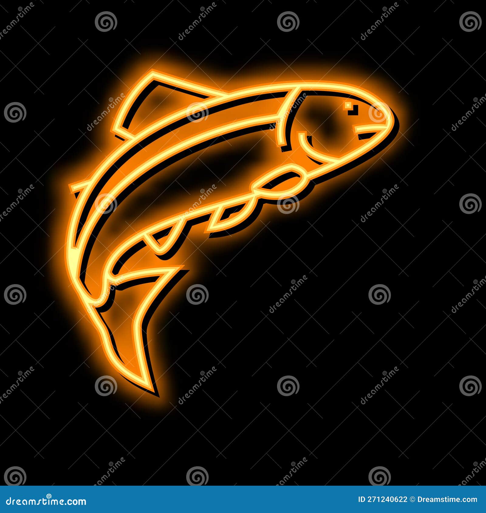 Salmon Fish Neon Glow Icon Illustration Stock Vector - Illustration of ...