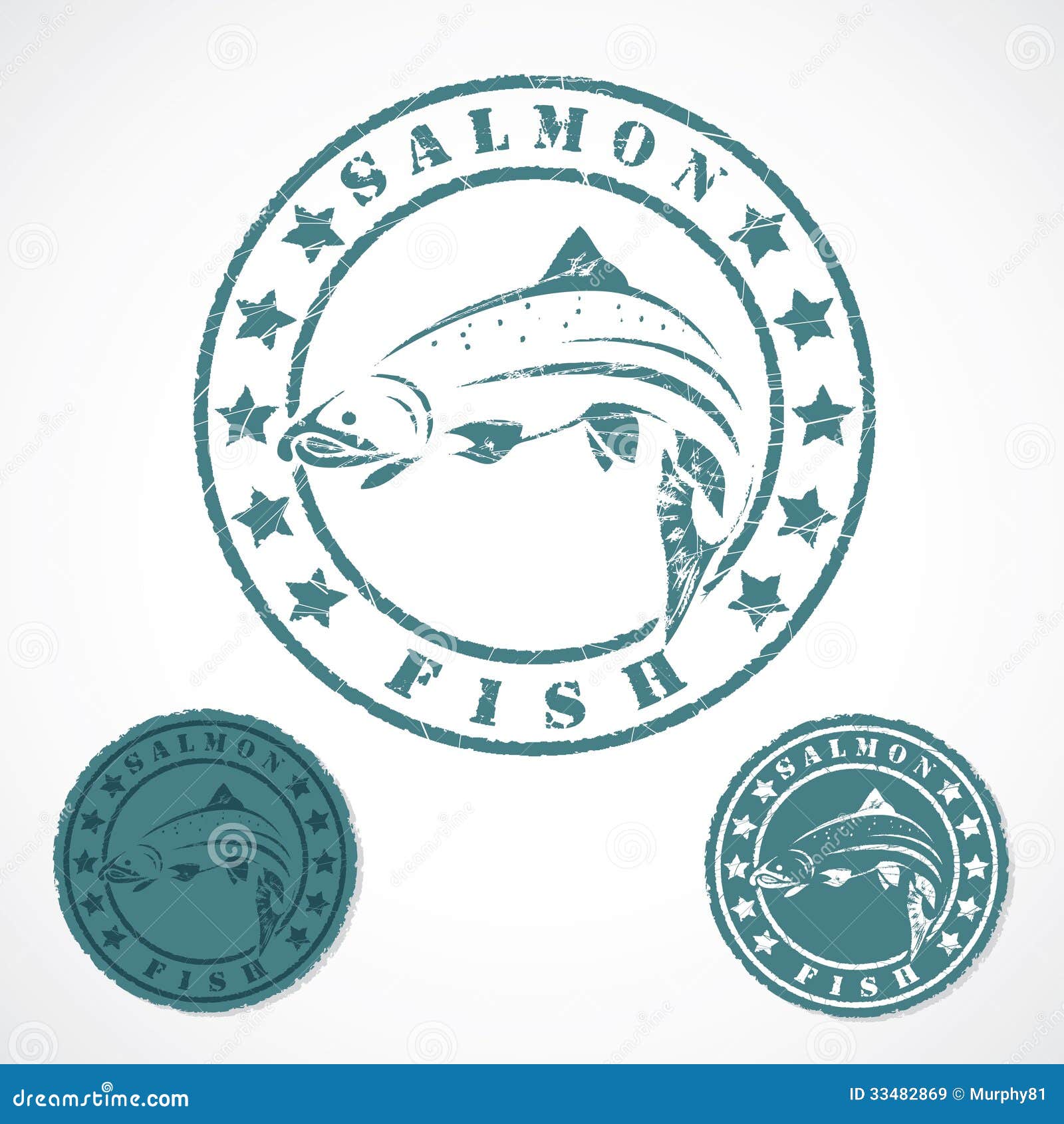 Salmon fish stamp stock vector. Illustration of seafood - 33482869