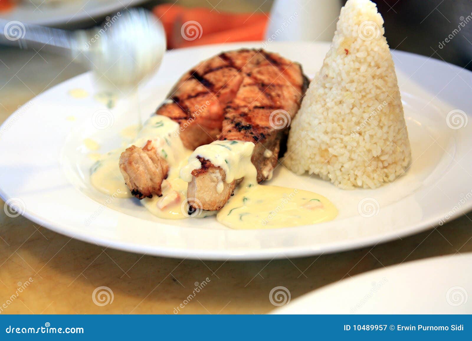 Salmon fish steak stock image. Image of dining, fish - 10489957