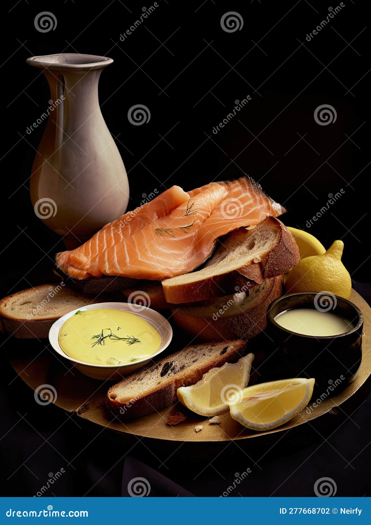 Salmon fish still life stock illustration. Illustration of fresh ...