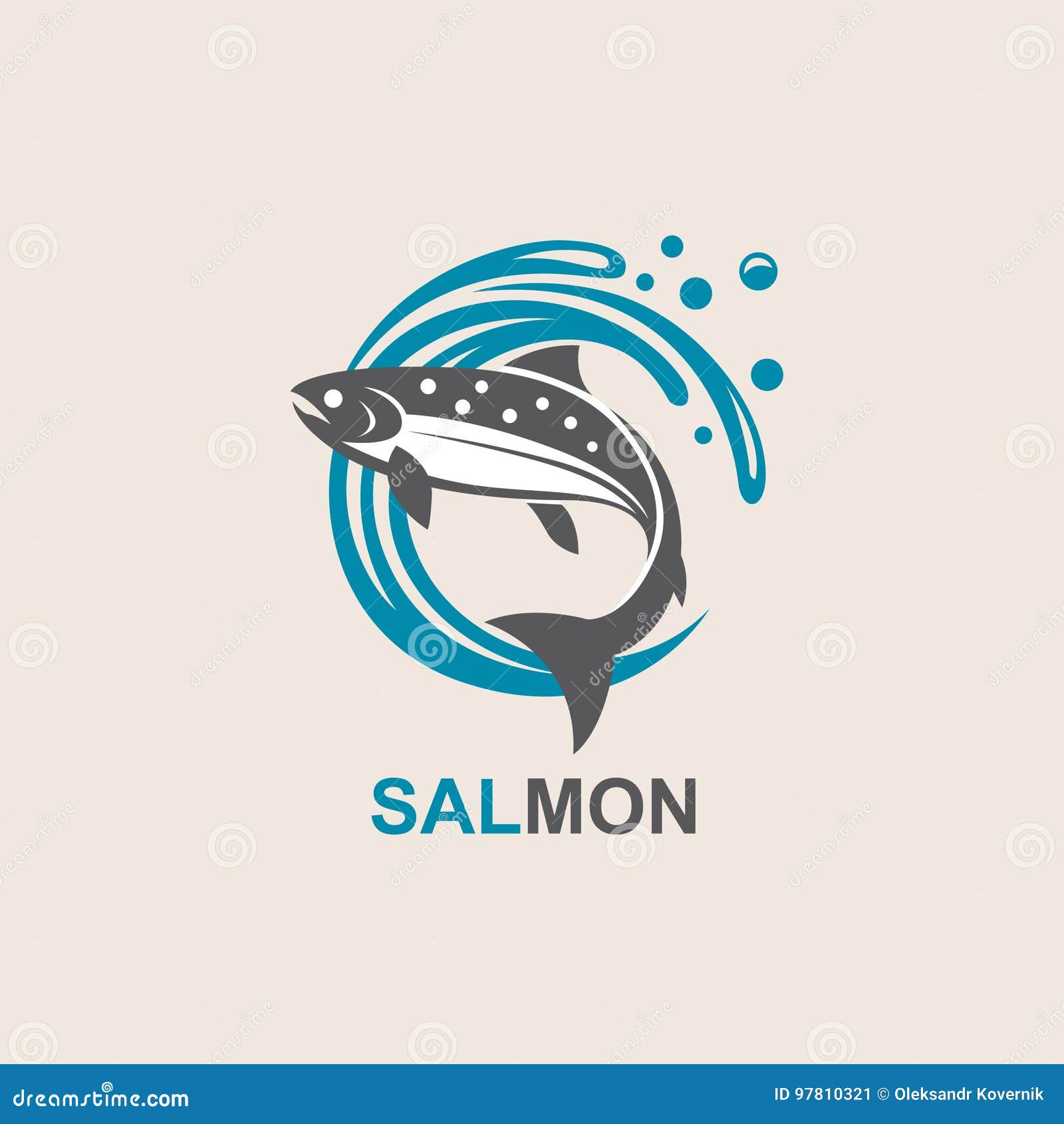 Salmon Fish symbol vektor illustrationer. Illustration av sjö - 97810321