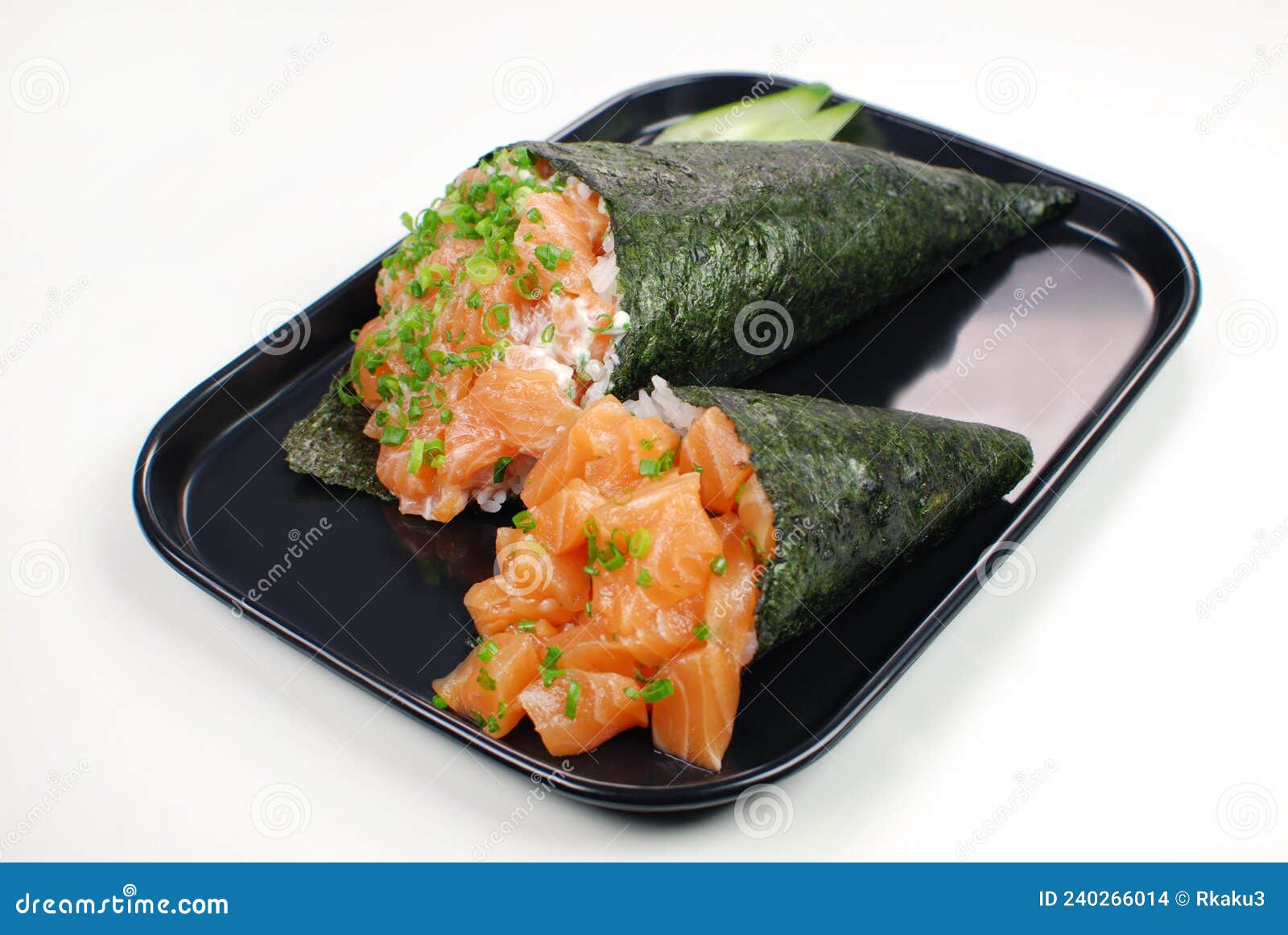 Salmon Fish Temaki in White Background Stock Photo - Image of cuisine ...