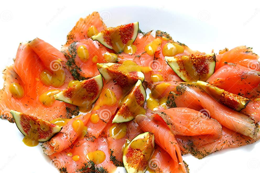 Salmon and Fresh Figs stock photo. Image of fish, degustary - 236850