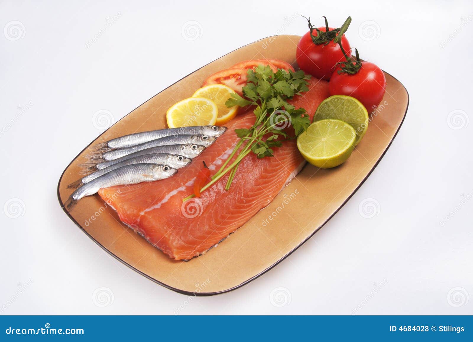 Salmon and Fresh Fish Plate Stock Photo - Image of cooking, starter ...