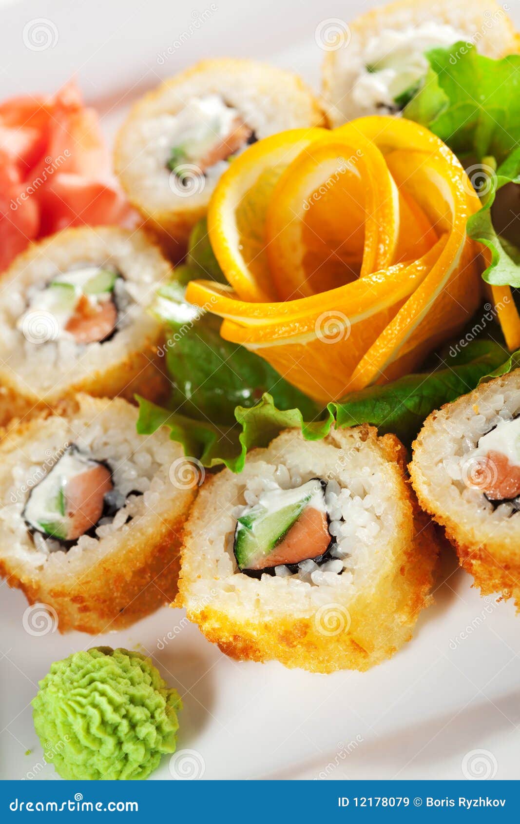 Salmon Fried Roll stock image. Image of gourmet, lunch - 12178079