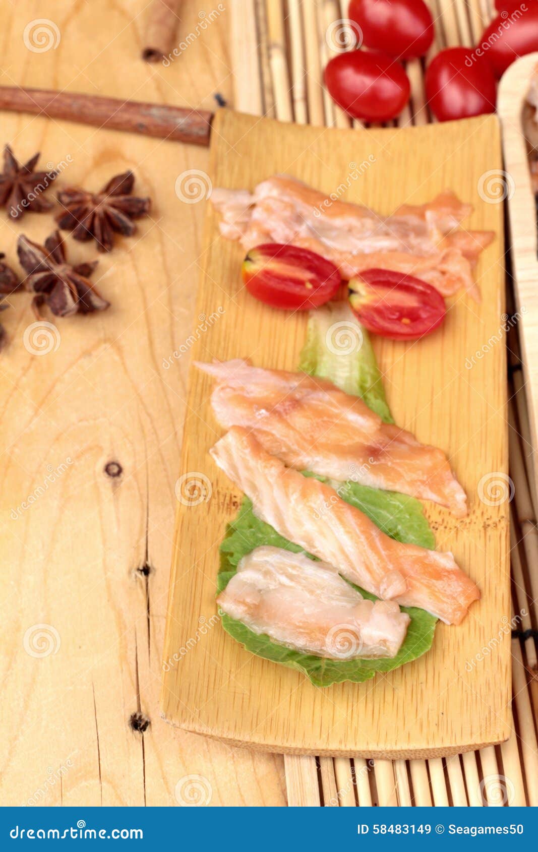Salmon Head for Cooking and Fresh Salmon Fillets . Stock Image - Image ...