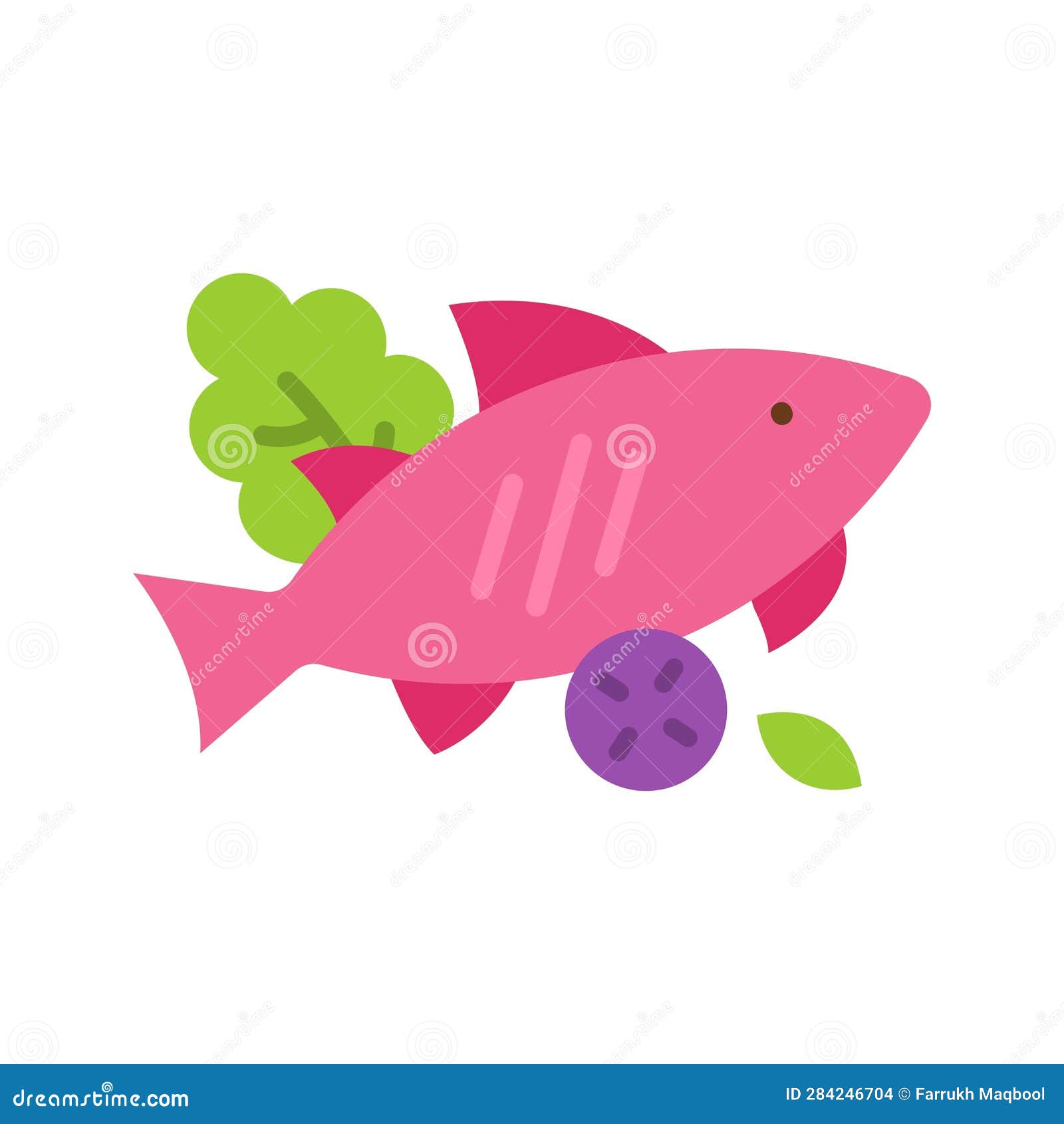 Salmon Icon Isolated On White Background. Design Element For Logo ...