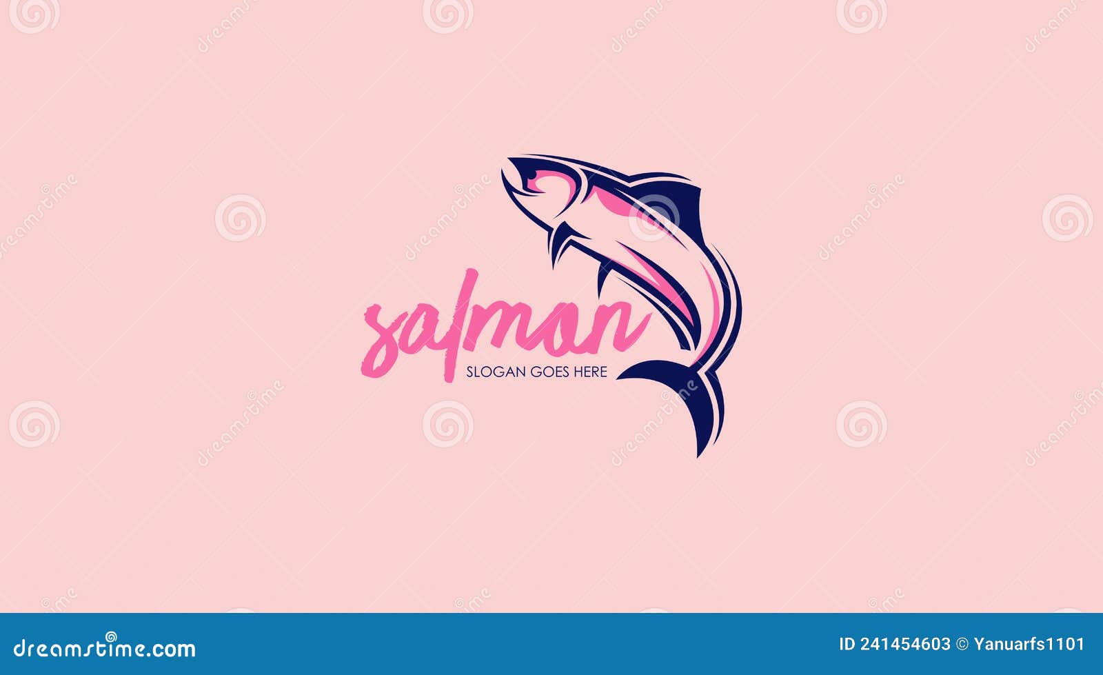 Salmon Logo Design Template Vector Stock Illustration - Illustration of ...
