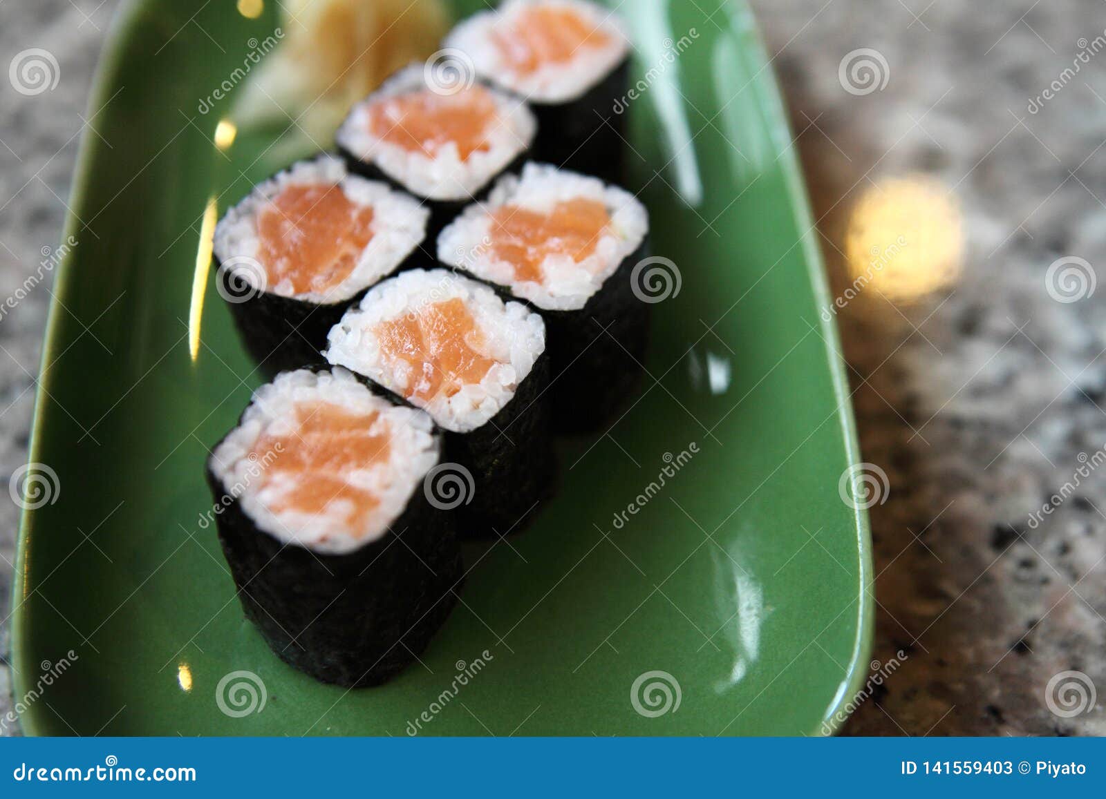 Salmon Maki sushi stock image. Image of cuisine, japanese - 141559403