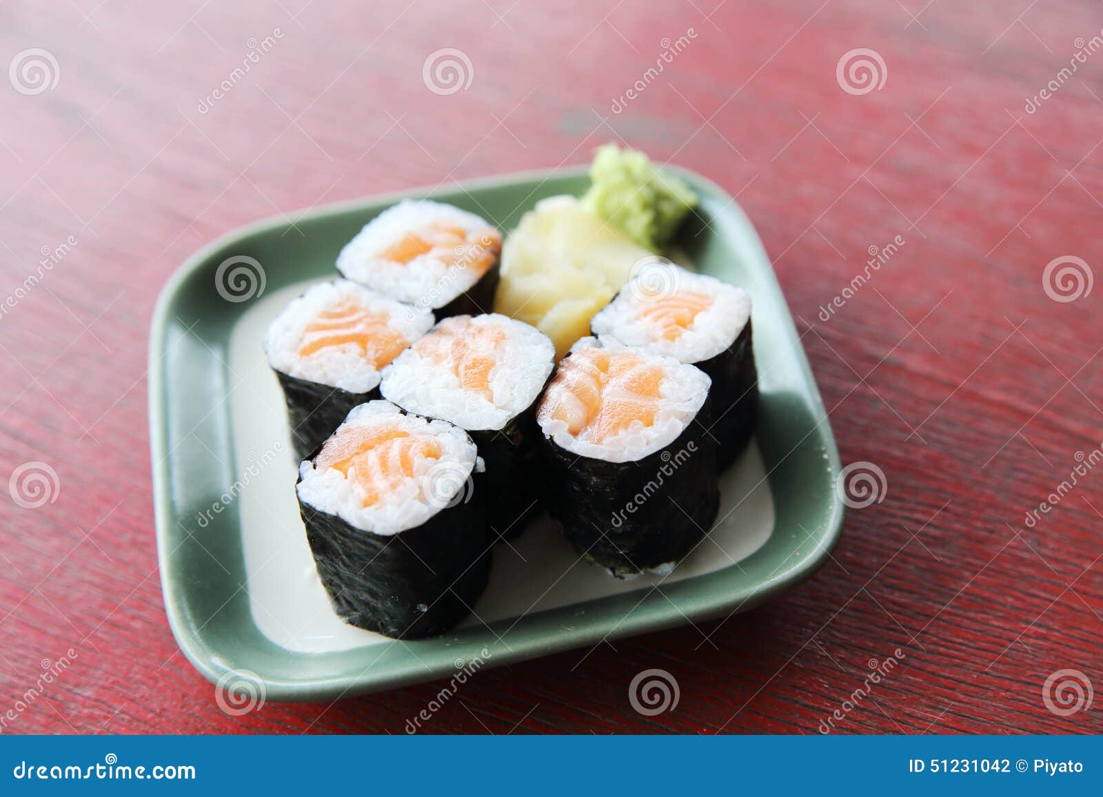 Salmon Maki sushi stock photo. Image of meal, cuisine - 51231042