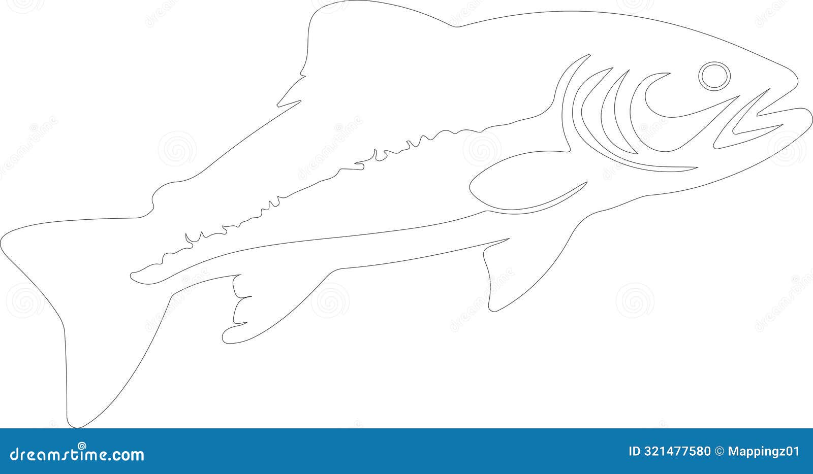 Salmon Outline Silhouette Generative Ai Stock Vector - Illustration of ...