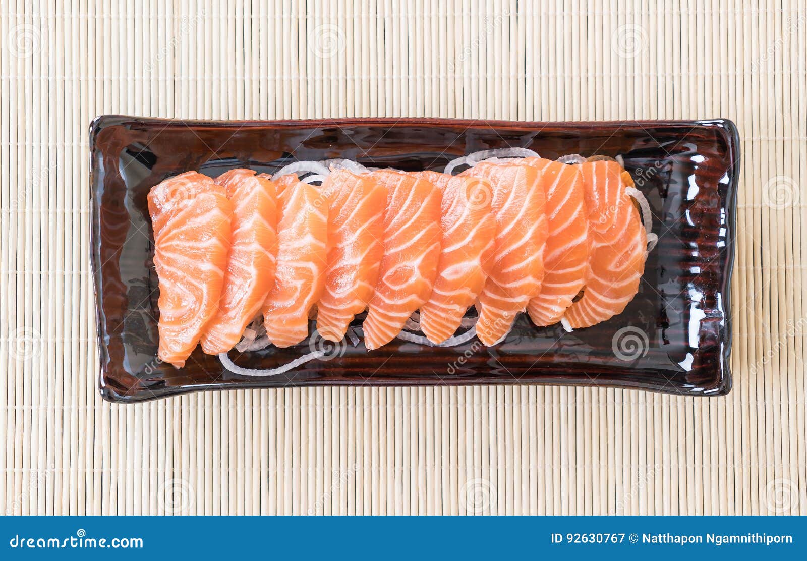 Salmon raw sashimi stock image. Image of sushi, dinner - 92630767