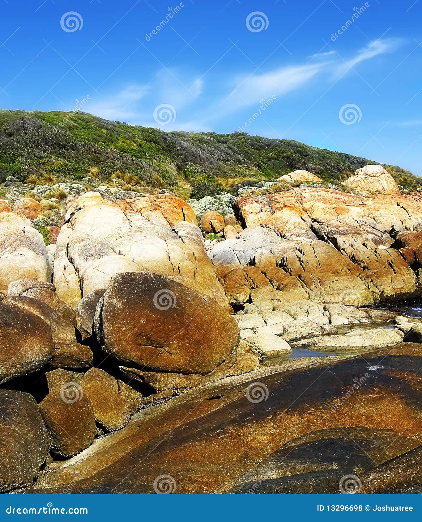 Salmon Rocks, Cape Conran, Australia Stock Photo - Image of blue, rocks ...