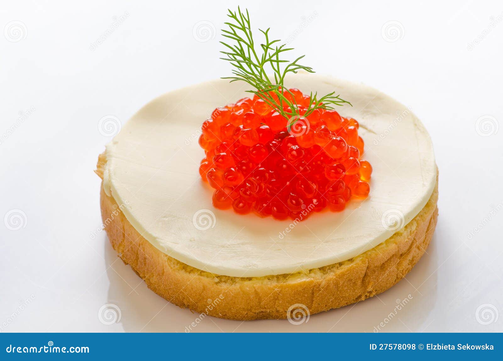 Salmon roe canape stock photo. Image of studio, sandwich - 27578098