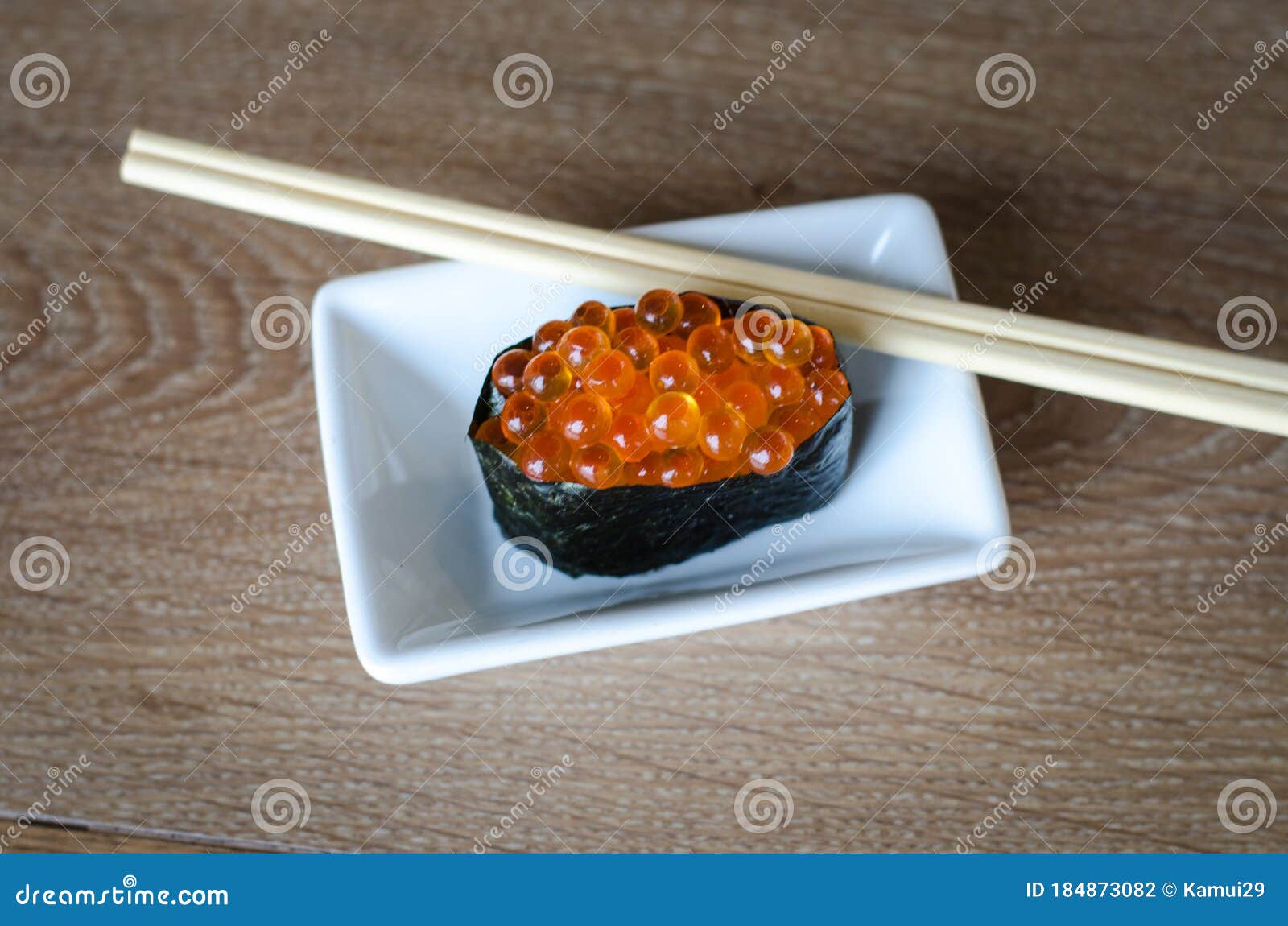 Salmon Roe Seaweed Sushi.Japanese Food. Stock Photo - Image of japan ...