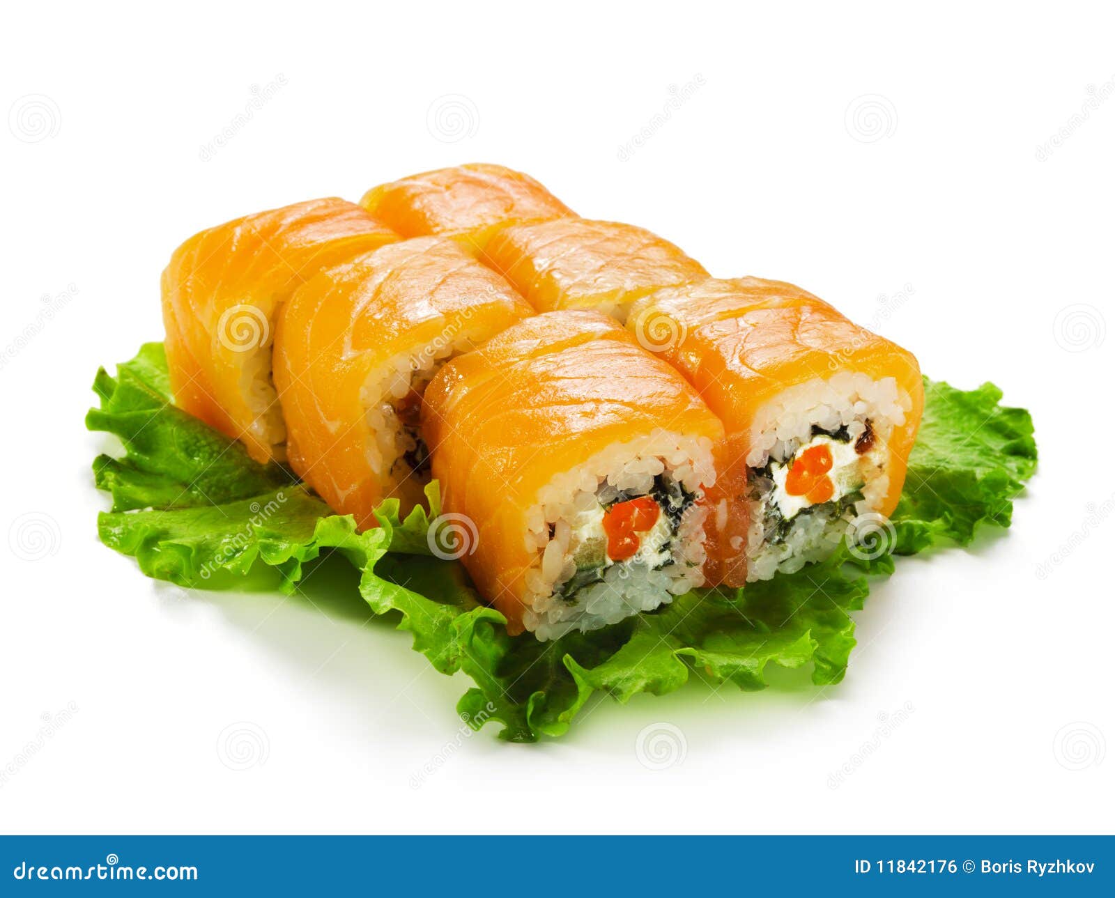 Salmon Roll stock photo. Image of isolated, cucumber - 11842176
