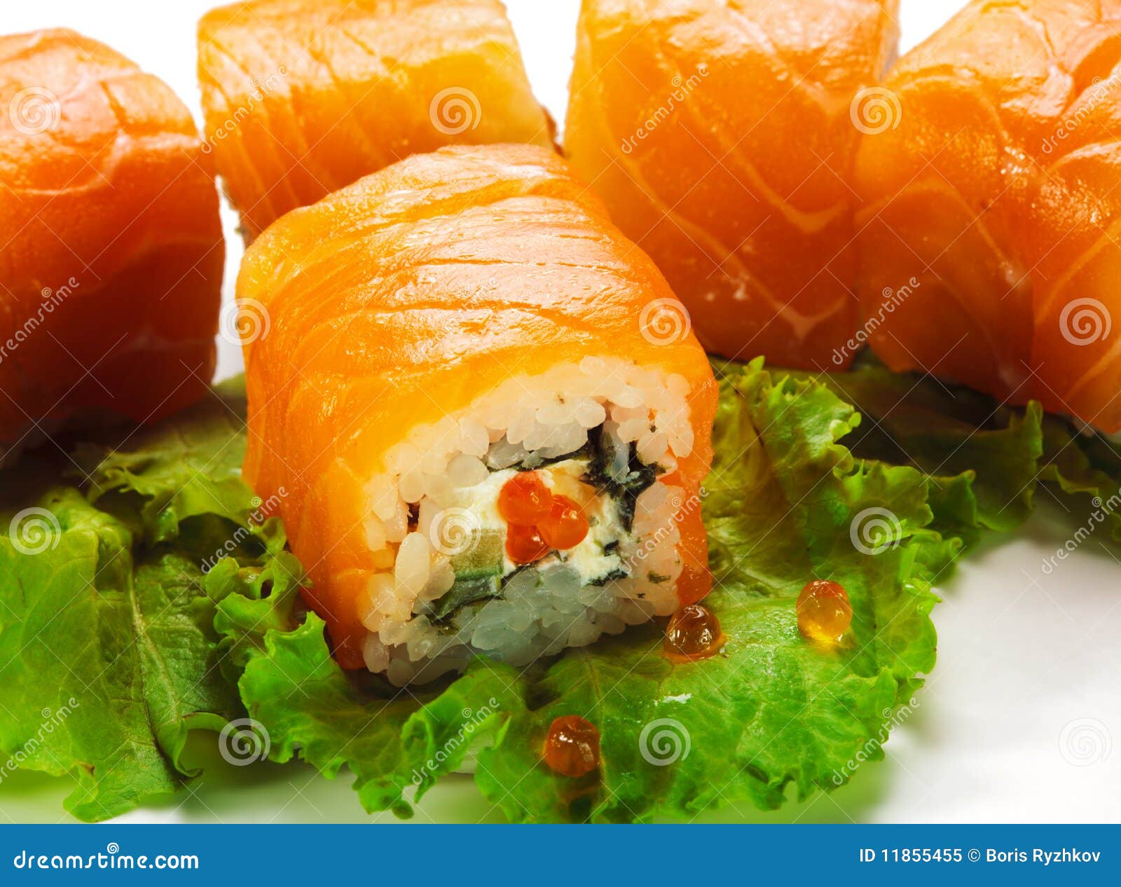 Salmon Roll stock image. Image of rice, asia, dinner - 11855455