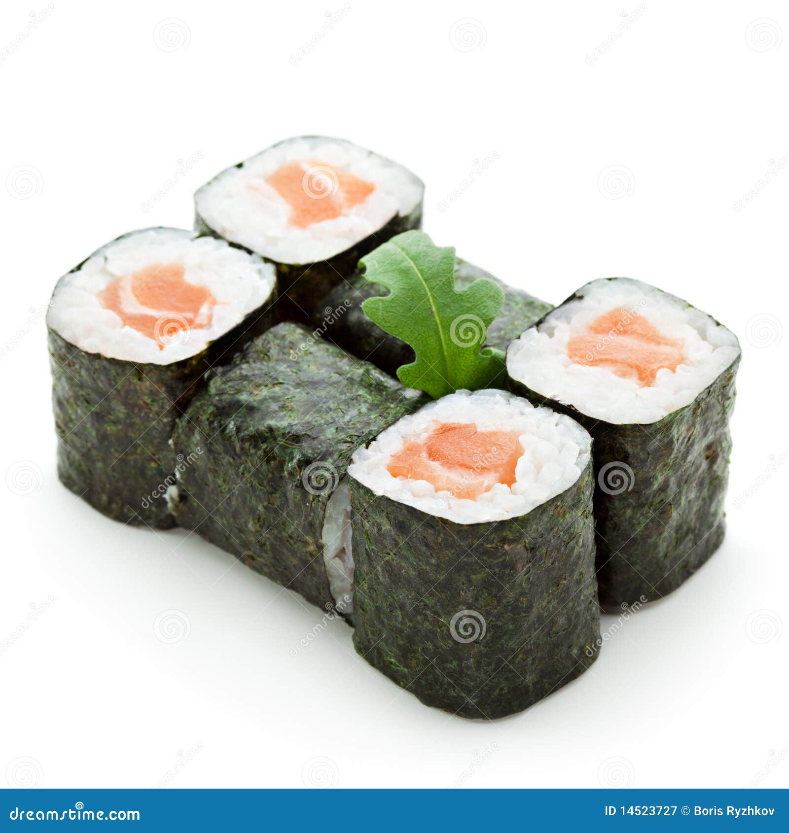 Salmon Roll stock image. Image of cuisine, rolled, asian - 14523727