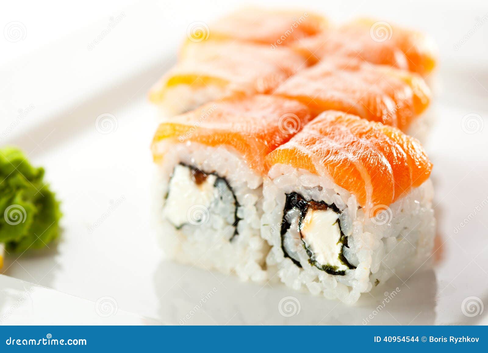 Salmon Roll stock photo. Image of food, dinner, maki - 40954544