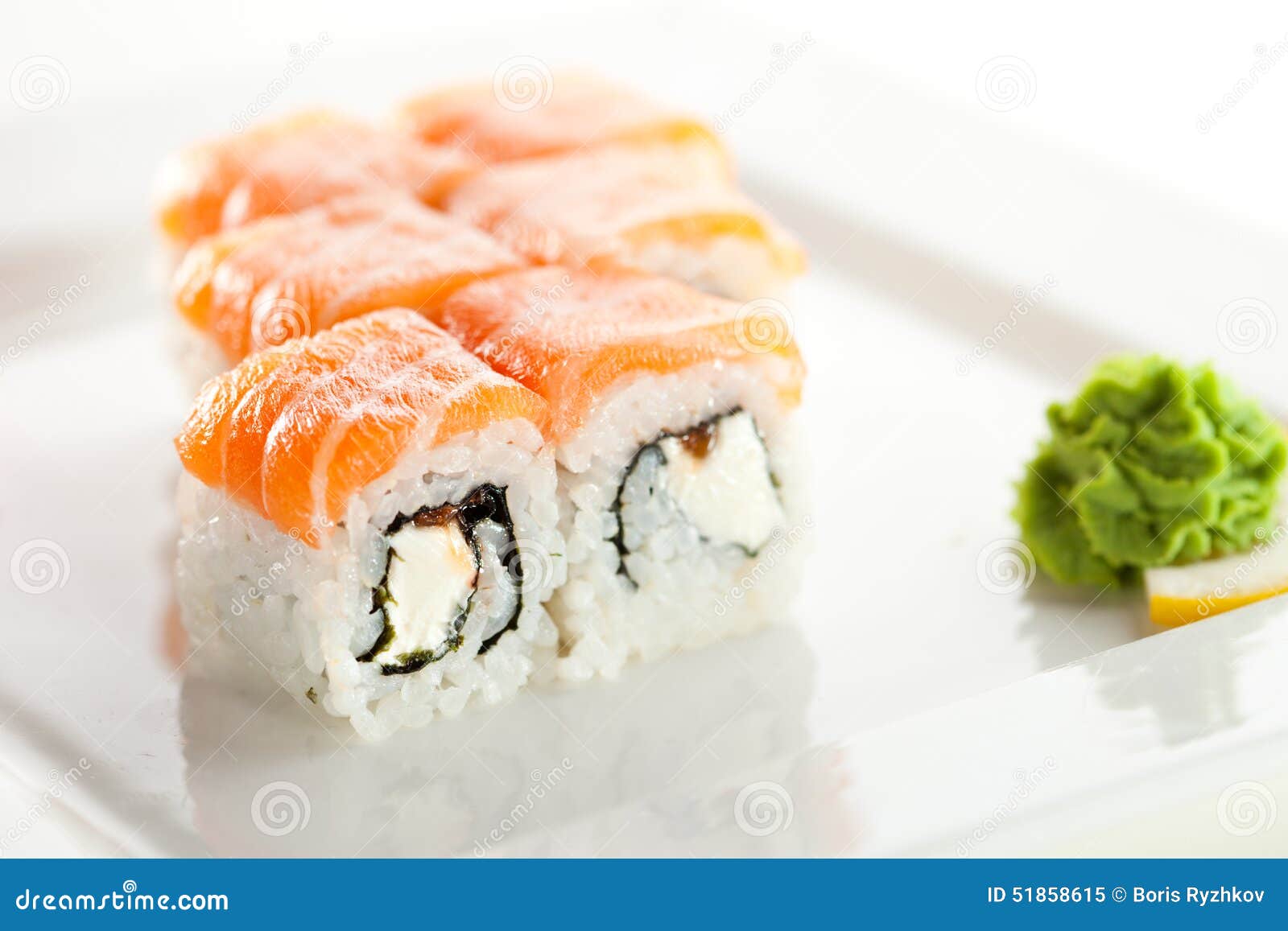 Salmon Roll stock image. Image of east, seaweed, maki - 51858615