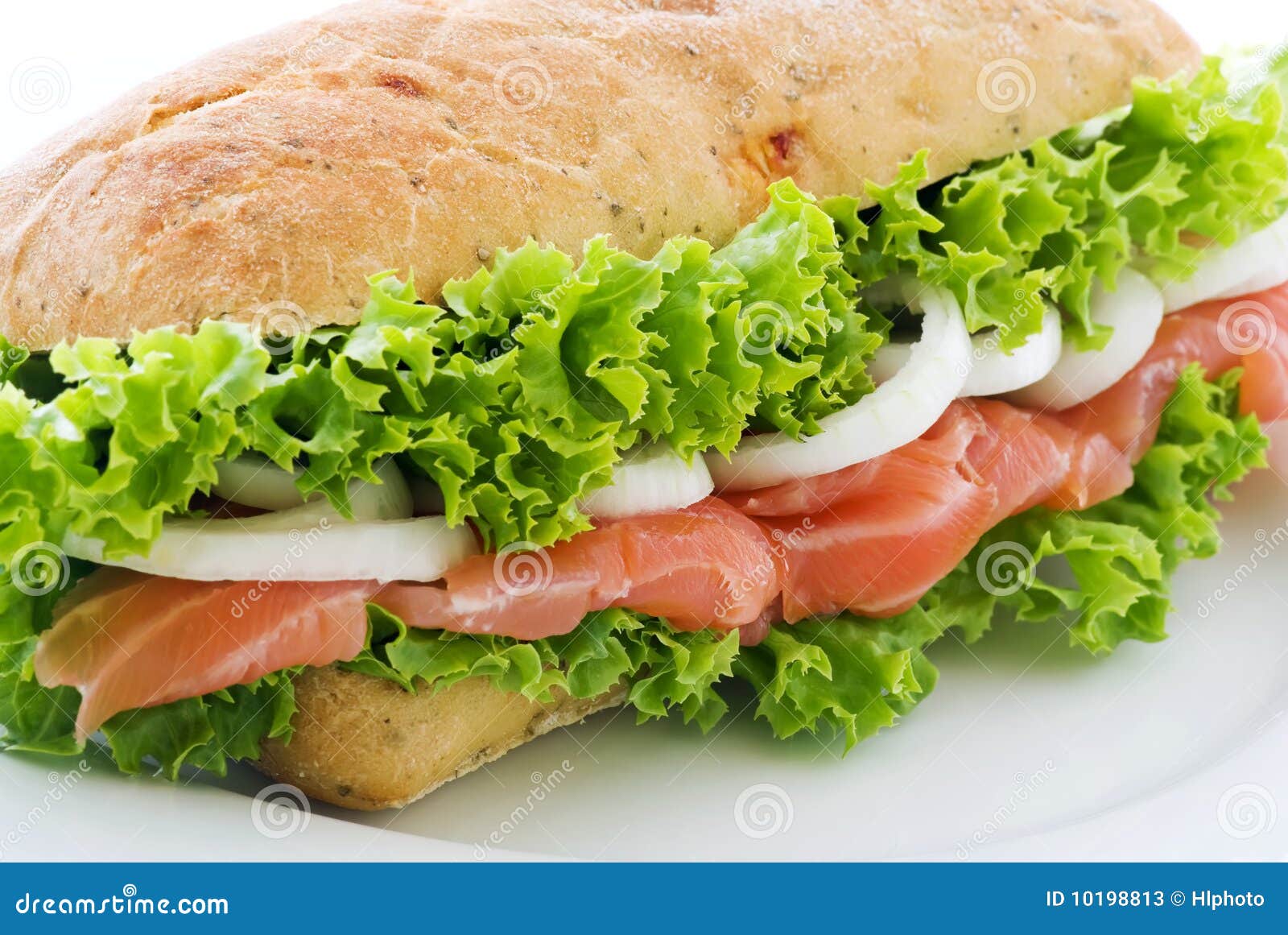 Salmon Sandwich stock image. Image of diet, crisp, isolated - 10198813