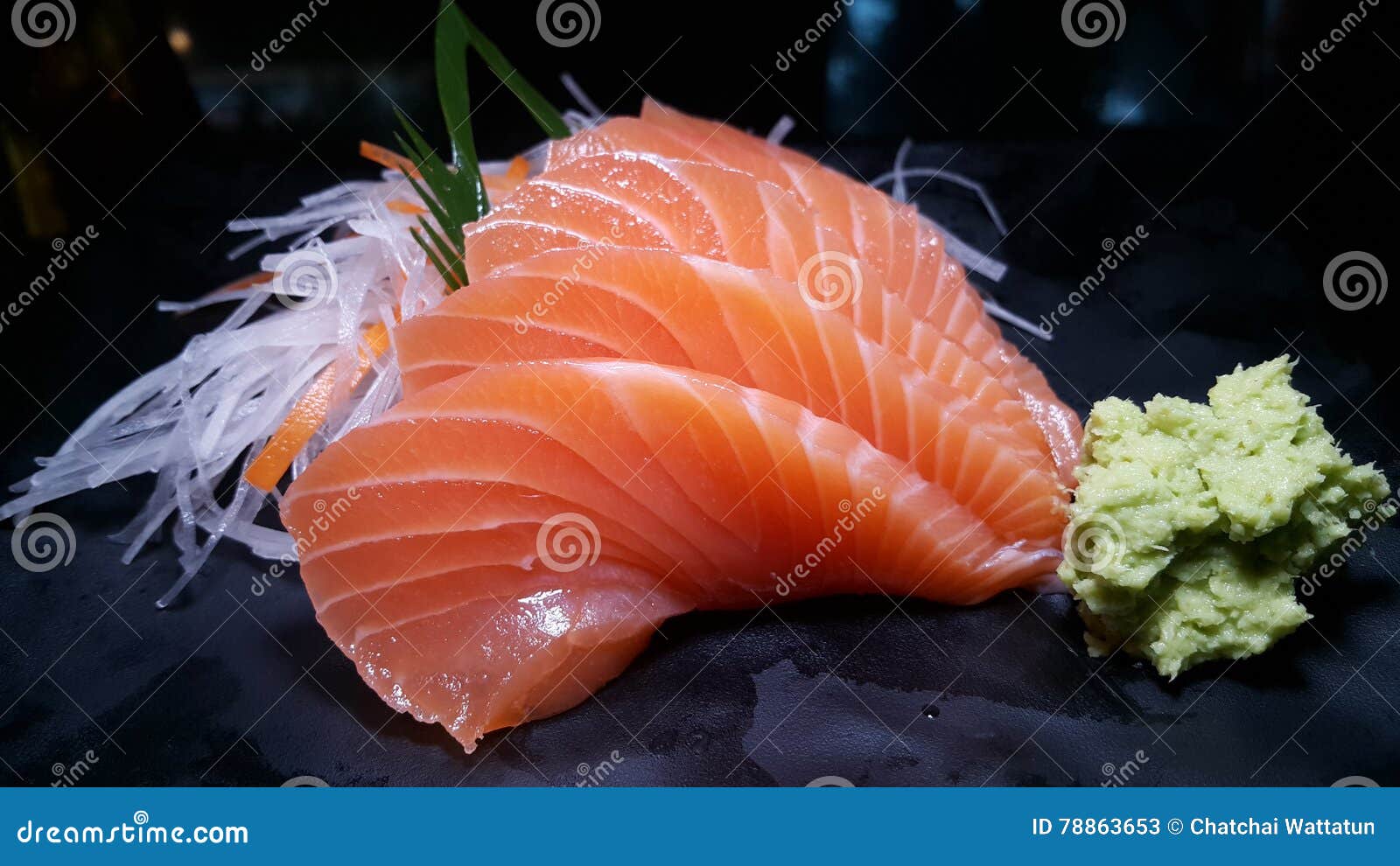 Salmon sashimi stock image. Image of salmon, dish, fish - 78863653