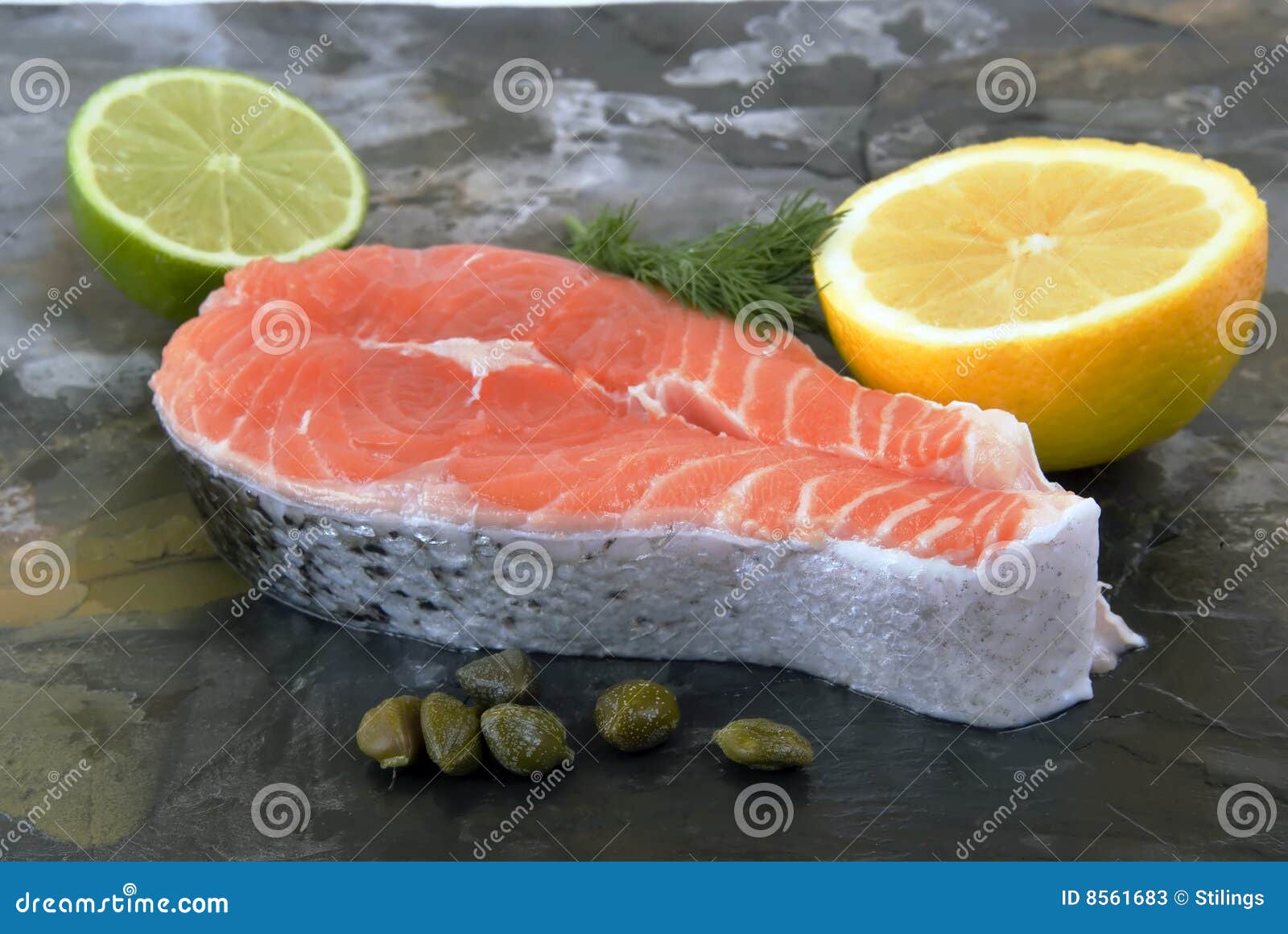 Salmon slice stock image. Image of grilled, refreshment - 8561683