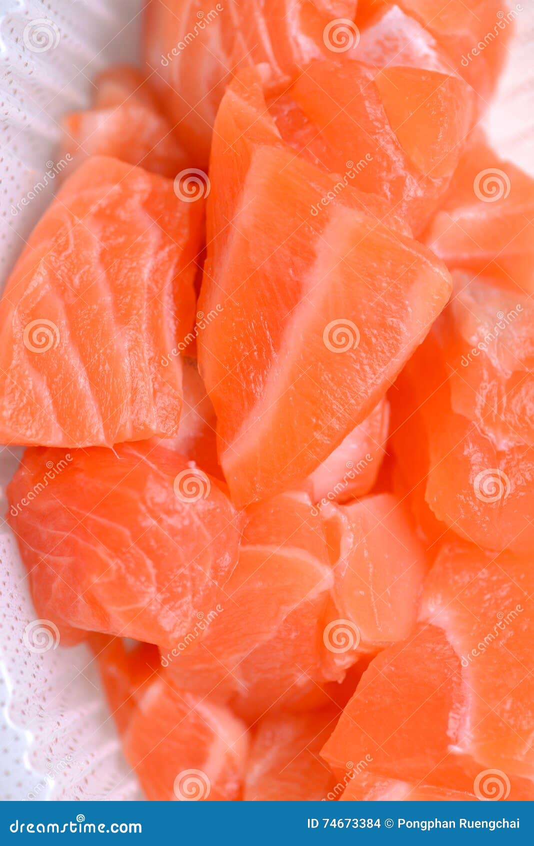 Salmon slice stock photo. Image of cream, meat, sliced - 74673384