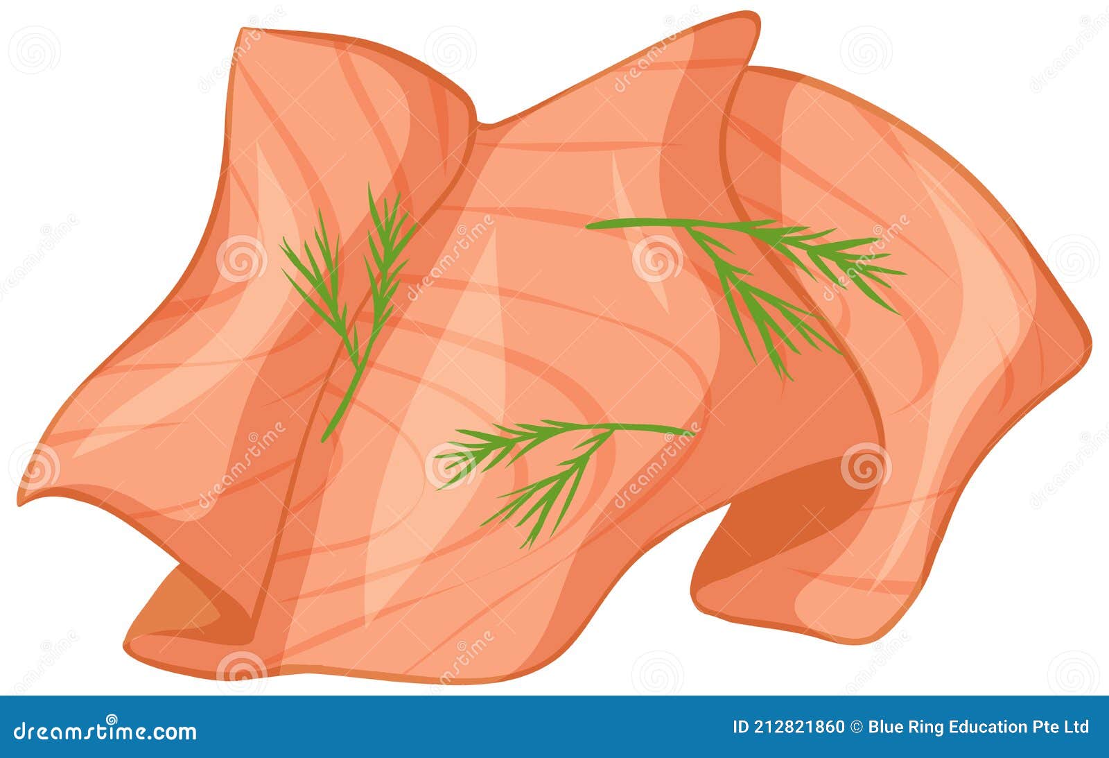 Salmon Sliced On A Plate , Sketch Vector. | CartoonDealer.com #94220483