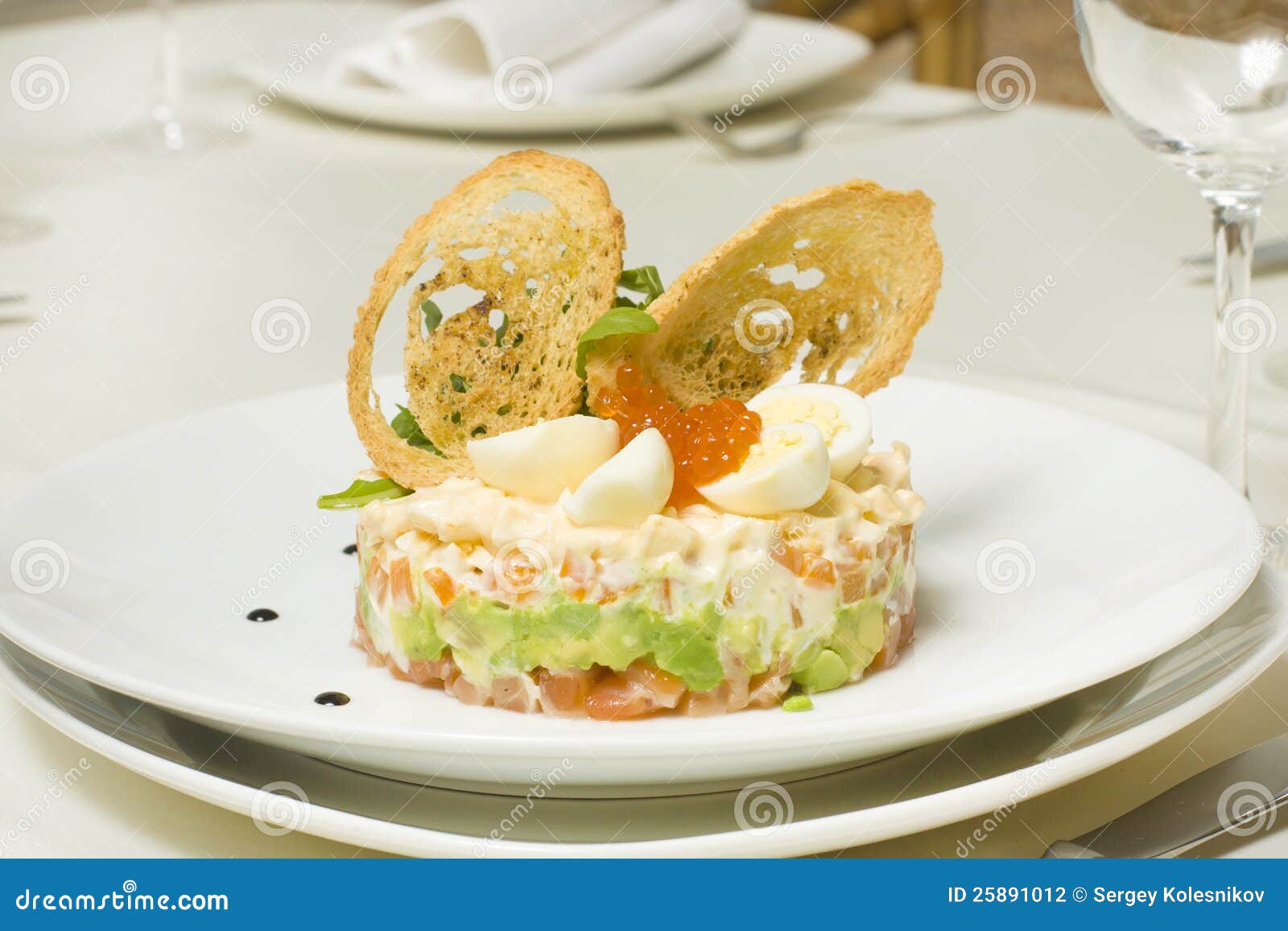 Salmon Under a Fur Coat with Croutons Stock Photo - Image of boiled ...