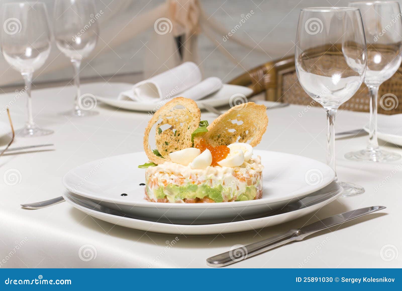 Salmon Under a Fur Coat with Croutons Stock Photo - Image of vegetables ...