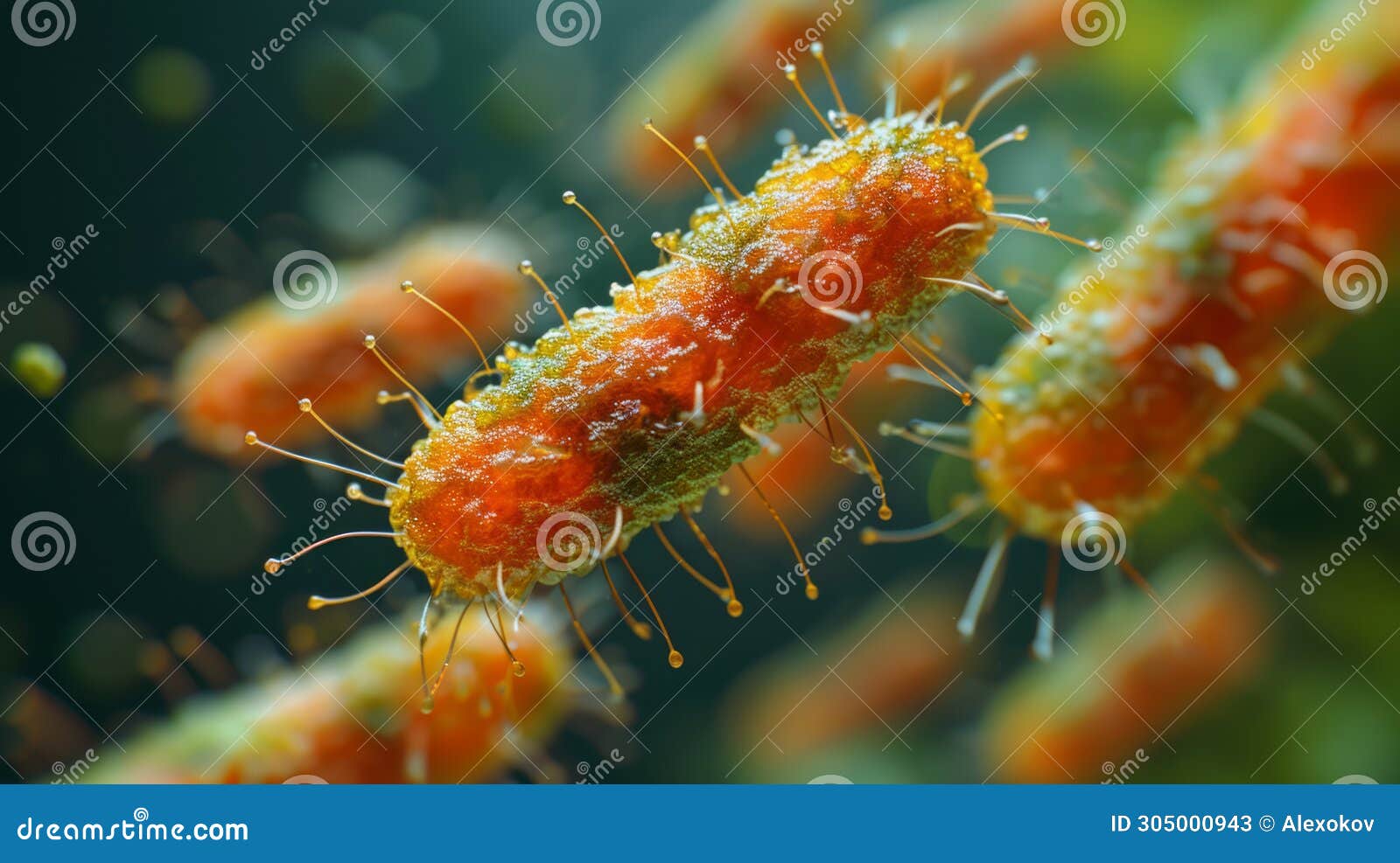 Salmonella Typhi Bacteria Under a Microscope AI Generated Stock ...