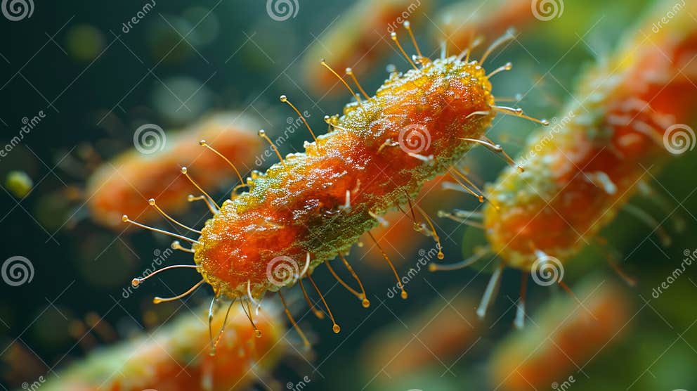 Salmonella Typhi Bacteria Under a Microscope AI Generated Stock ...