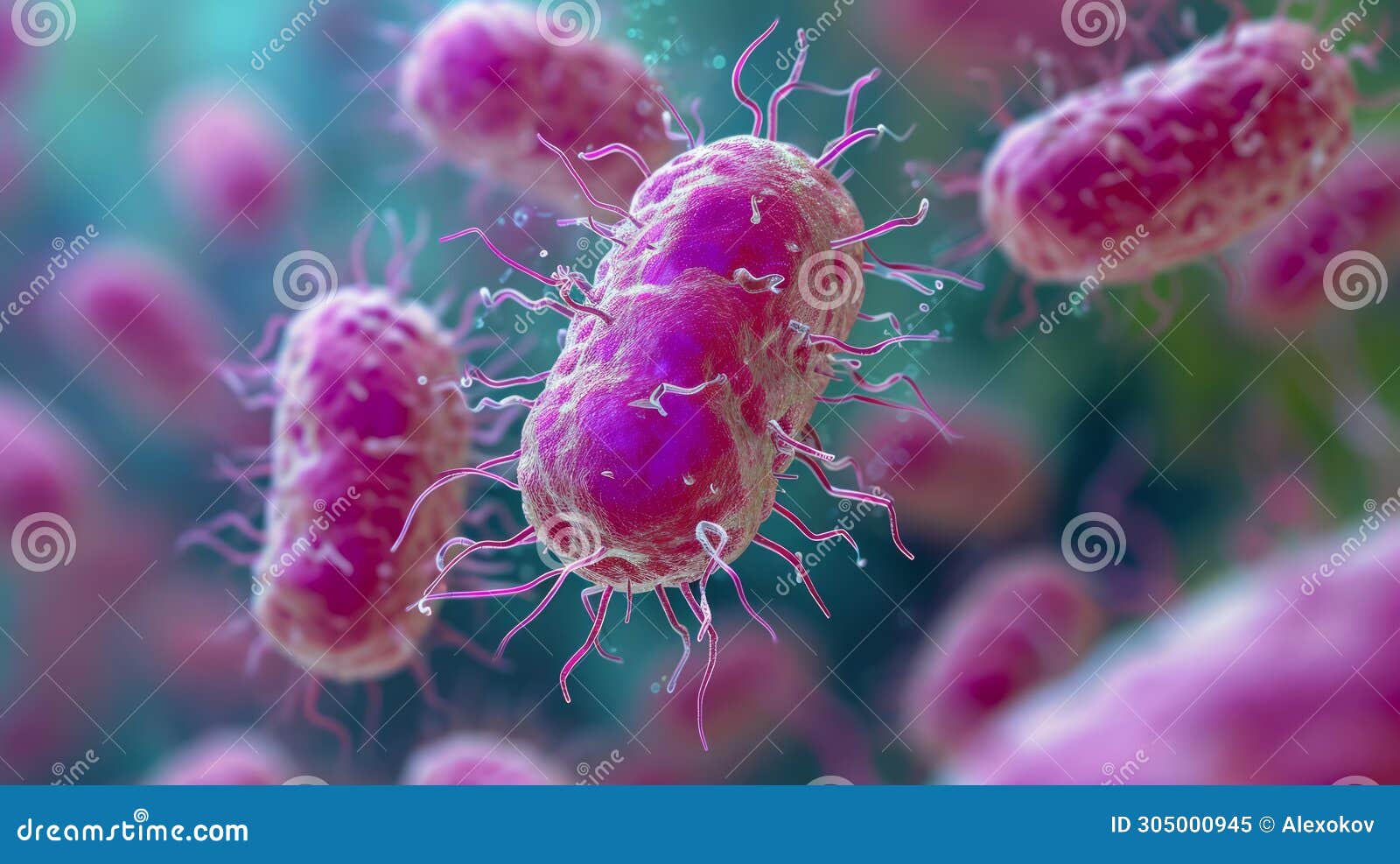 Salmonella Typhi Bacteria Under a Microscope AI Generated Stock ...