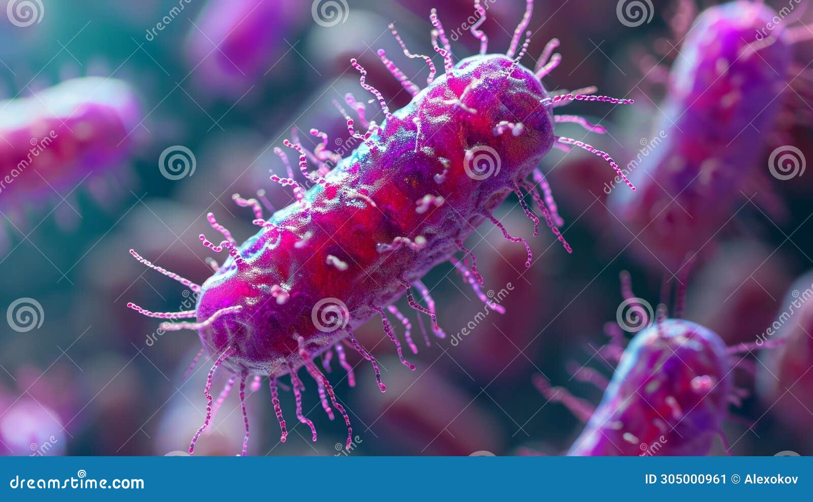 Salmonella Typhi Bacteria Under a Microscope AI Generated Stock ...
