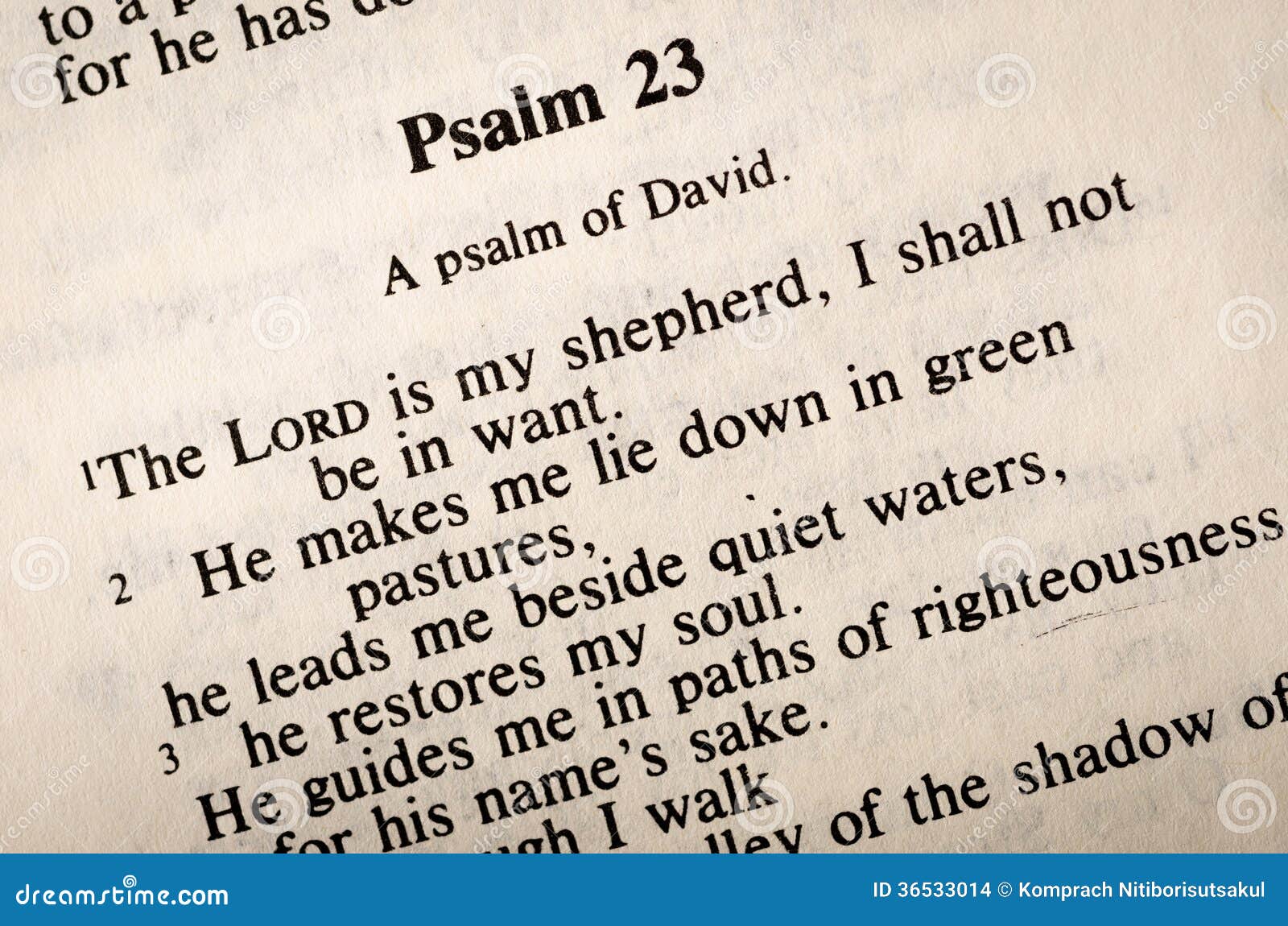 Salmos 23 foto de archivo. Imagen de libro, salmos, texto - 36533014
