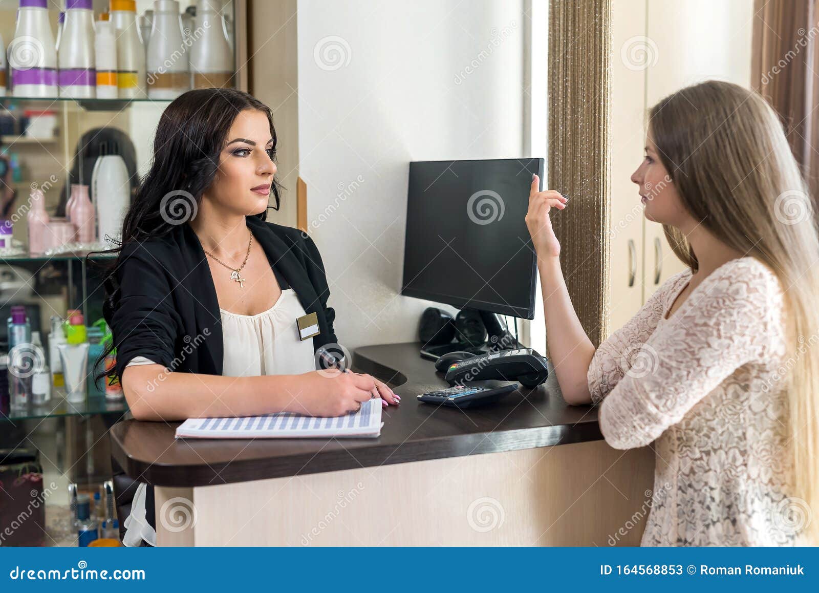 The Salon Administration Communicates with the Client Stock Image ...