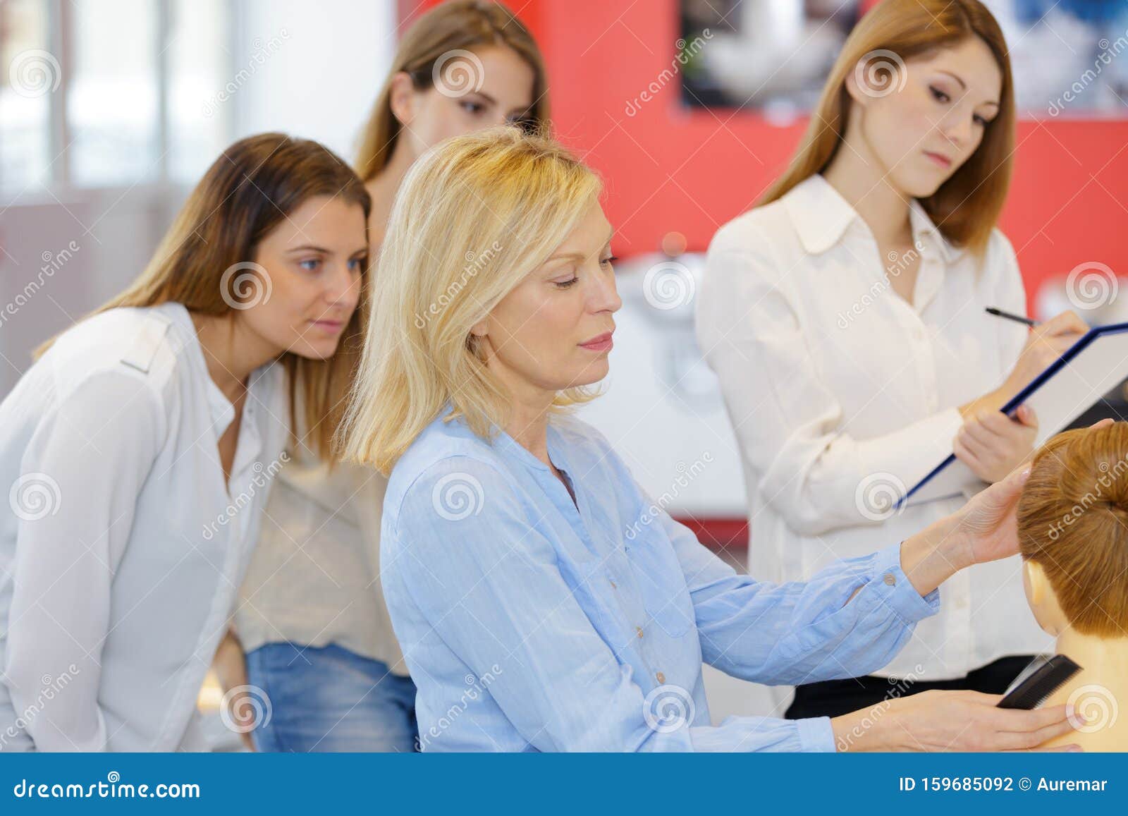 Salon Apprentices Observing Demonstration Stock Photo - Image of ...