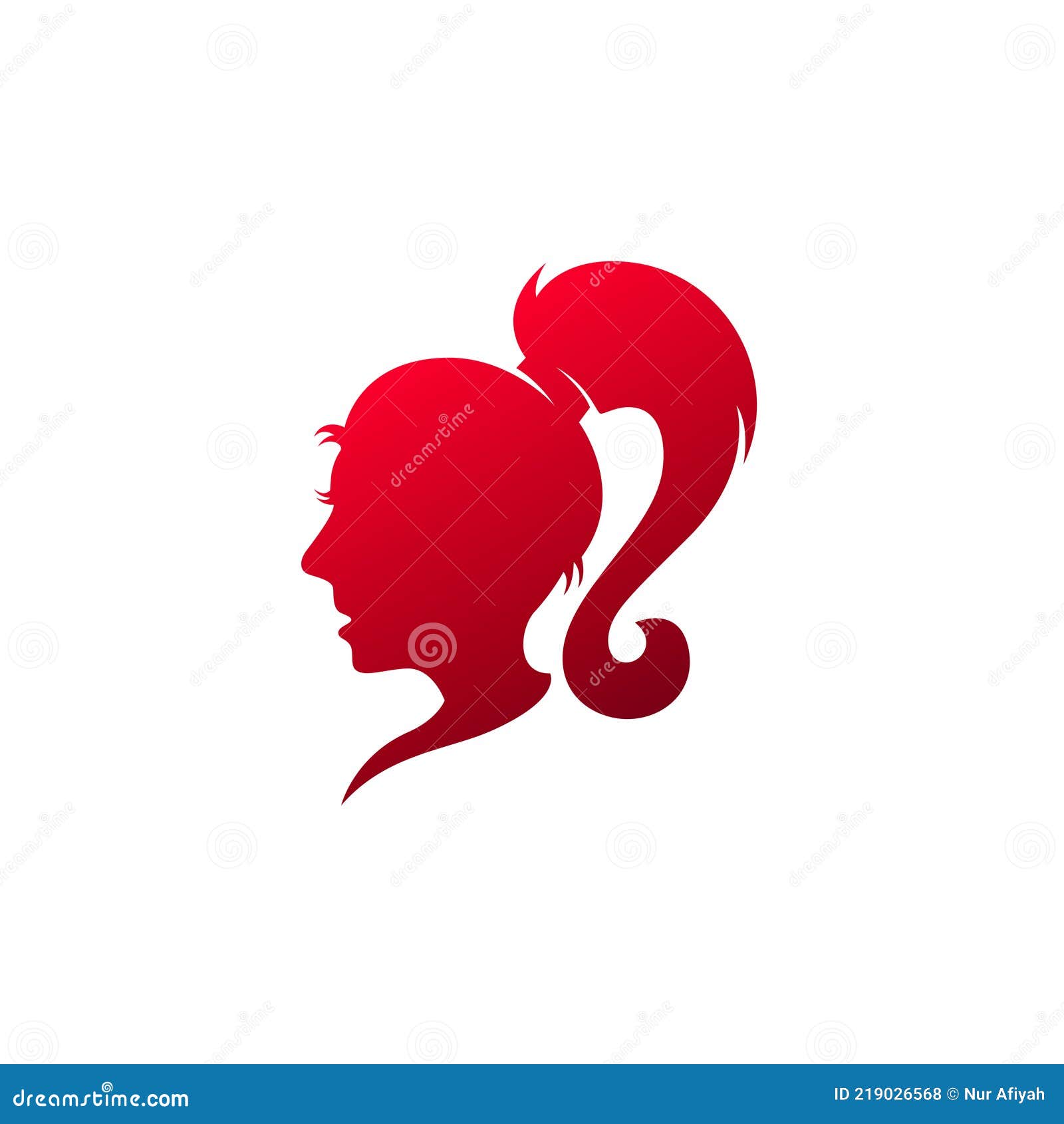 Salon Logo with Girl Design, Flat Style Icon Stock Vector ...