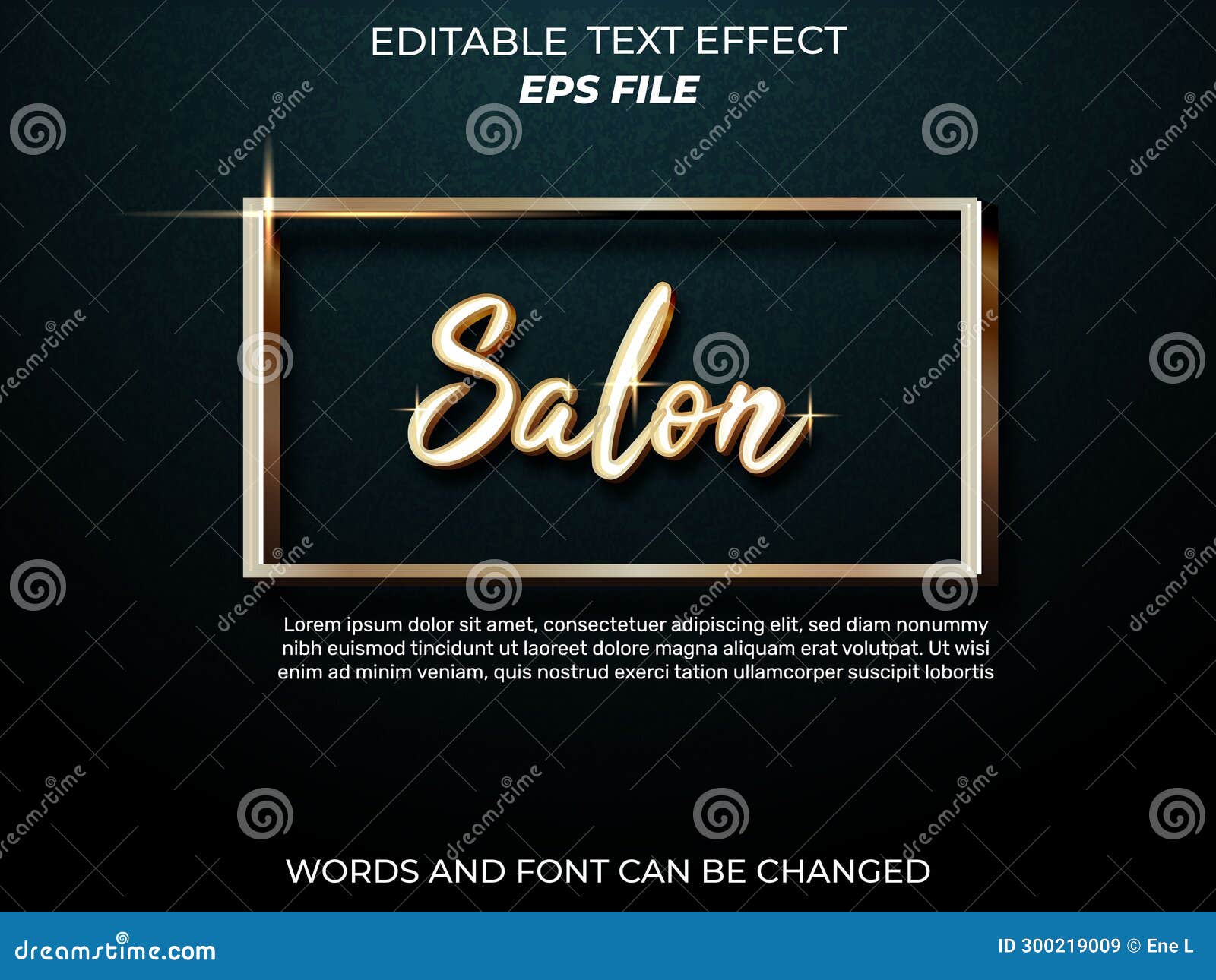 Salon Text Effect, Font Editable, Typography, 3d Text. Vector Template ...