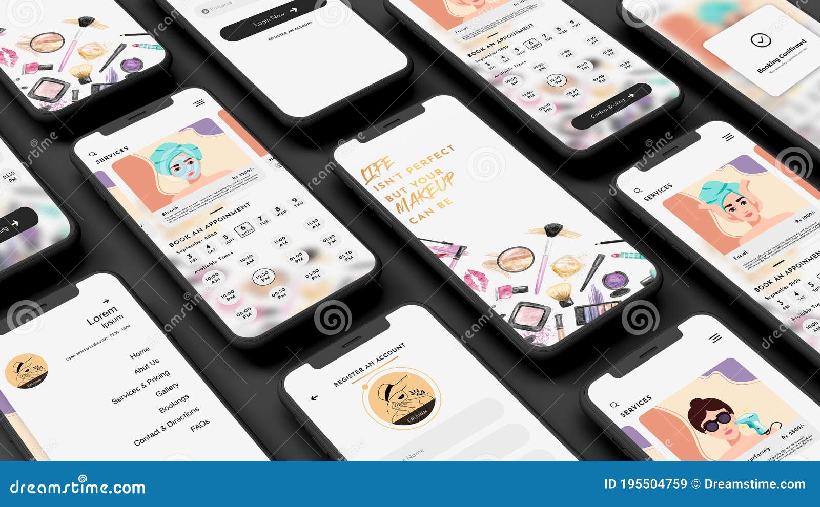 Saloon Appointment App Ui/Ux Design Stock Vector - Illustration of ...