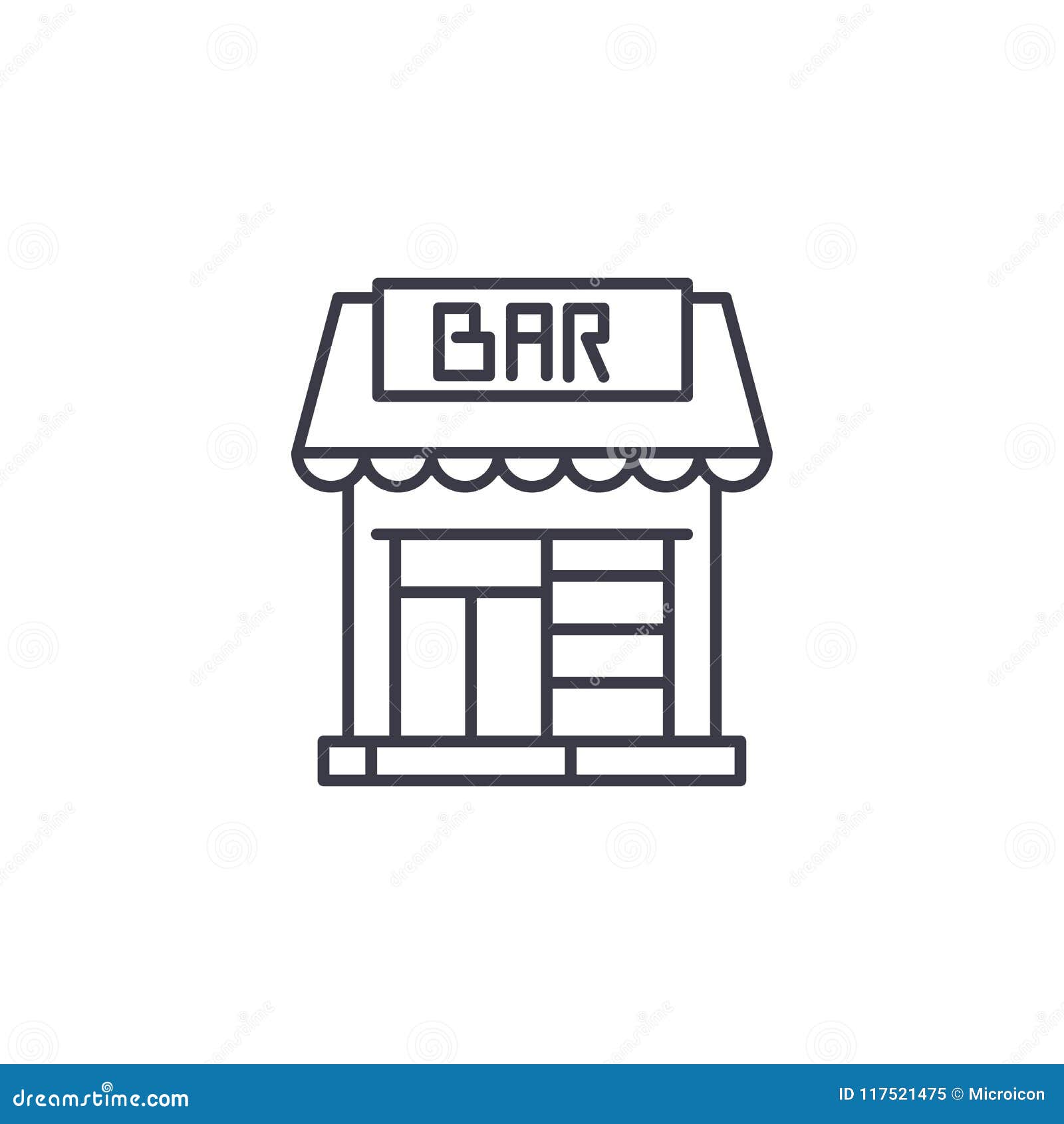Saloon Bar Linear Icon Concept. Saloon Bar Line Vector Sign, Symbol ...