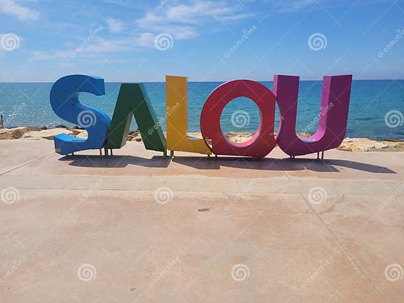 Salou Beach Sign stock photo. Image of beach, salou - 278025238