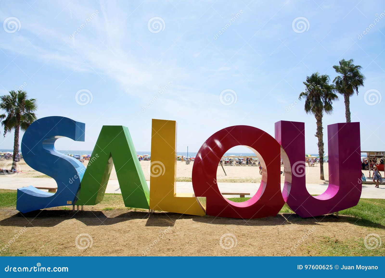 Salou Teken in Llevant-Strand, in Salou, Spanje Redactionele Afbeelding ...