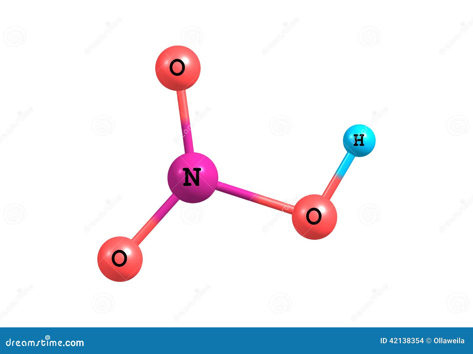 Salpeterzuur Moleculaire Structuur Op Wit Stock Illustratie ...