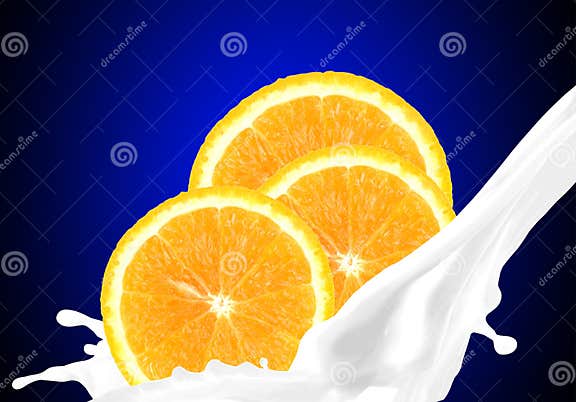Salpicar La Leche Con La Naranja Foto de archivo - Imagen de leche ...