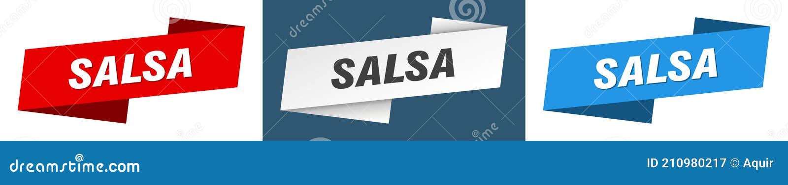 Salsa Banner. Salsa Ribbon Label Sign Set Stock Vector - Illustration ...