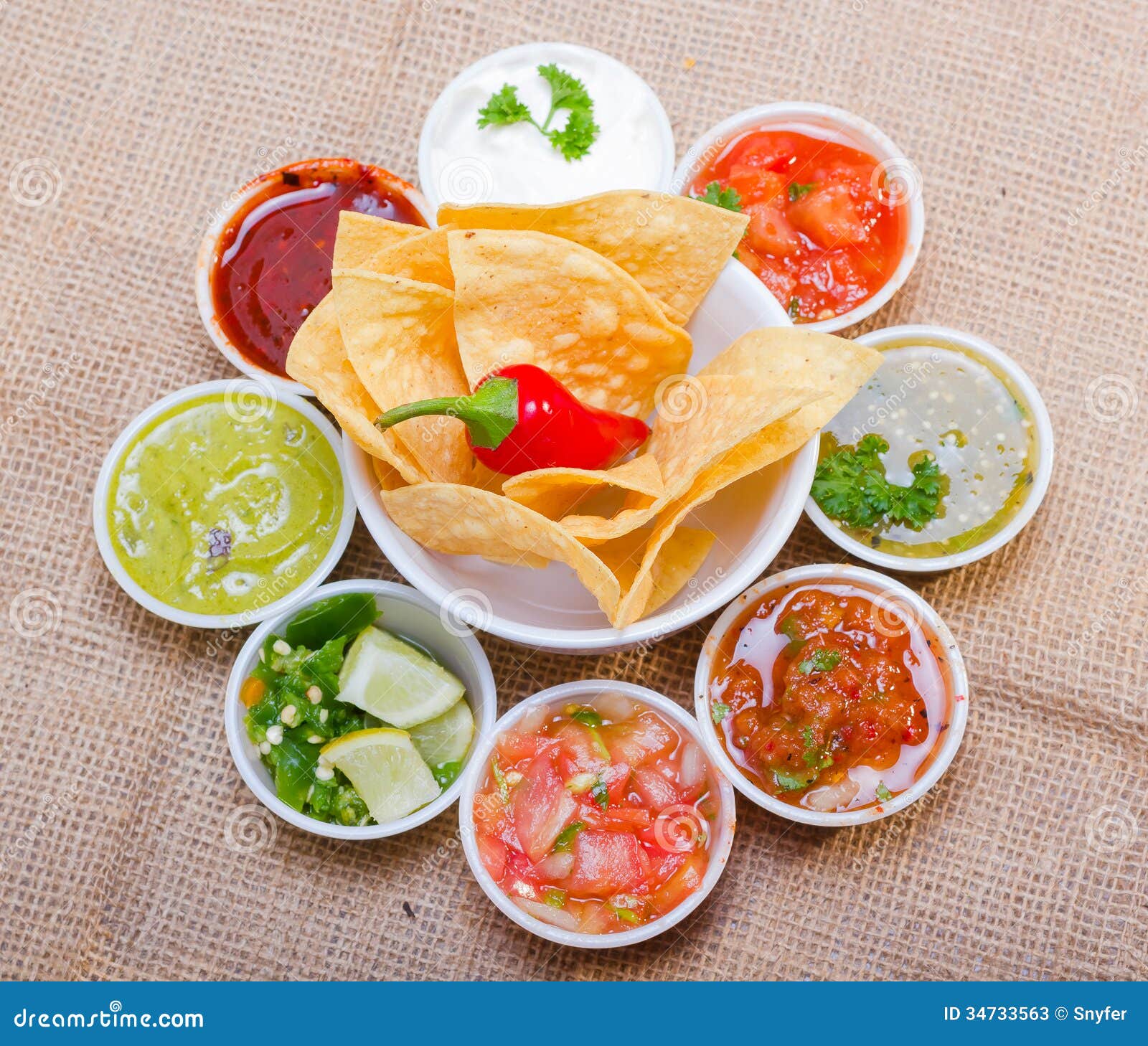 Salsa bar. stock image. Image of chili, mexican, assorted - 34733563