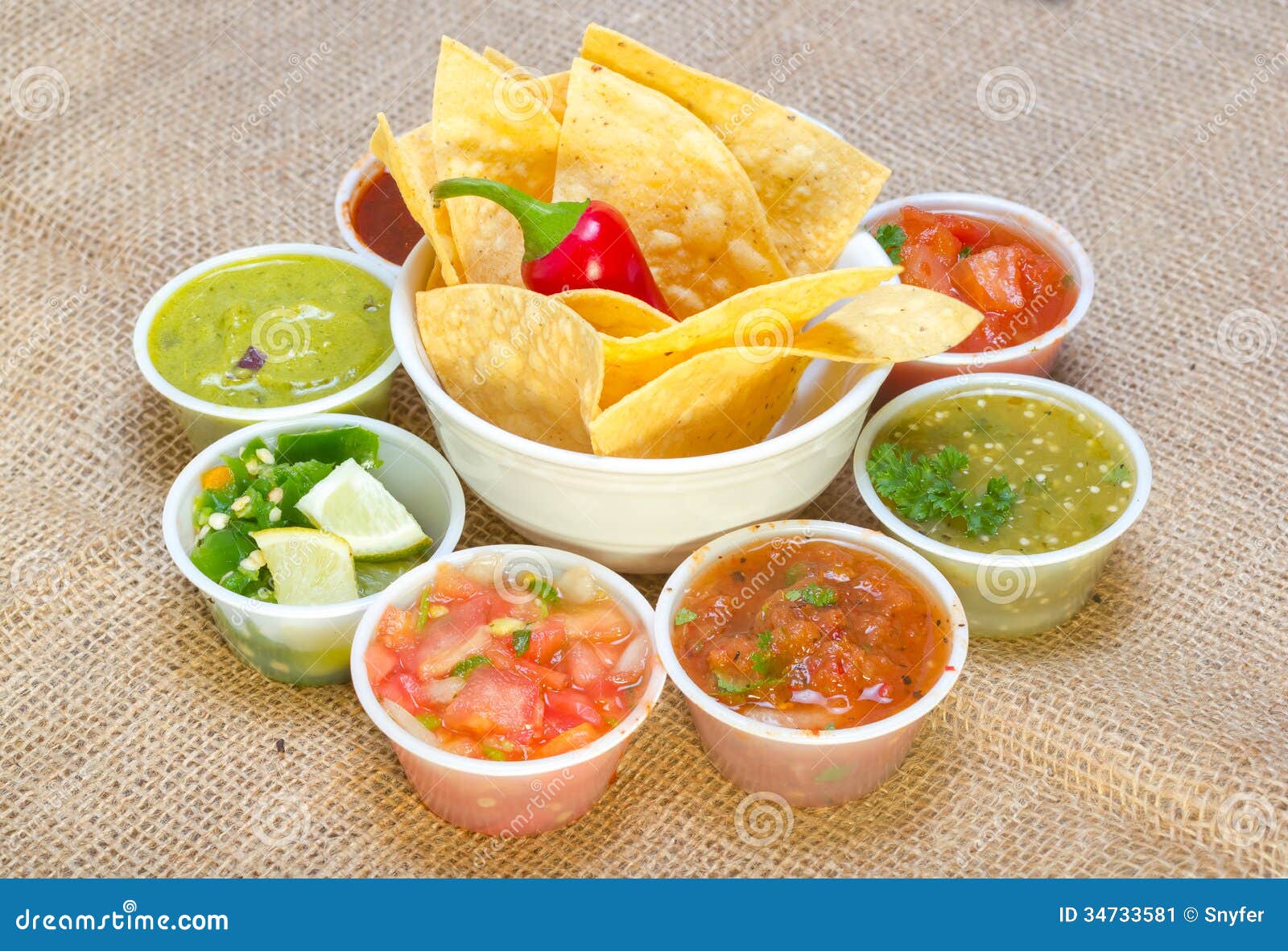 Salsa bar. stock image. Image of collection, tortilla - 34733581